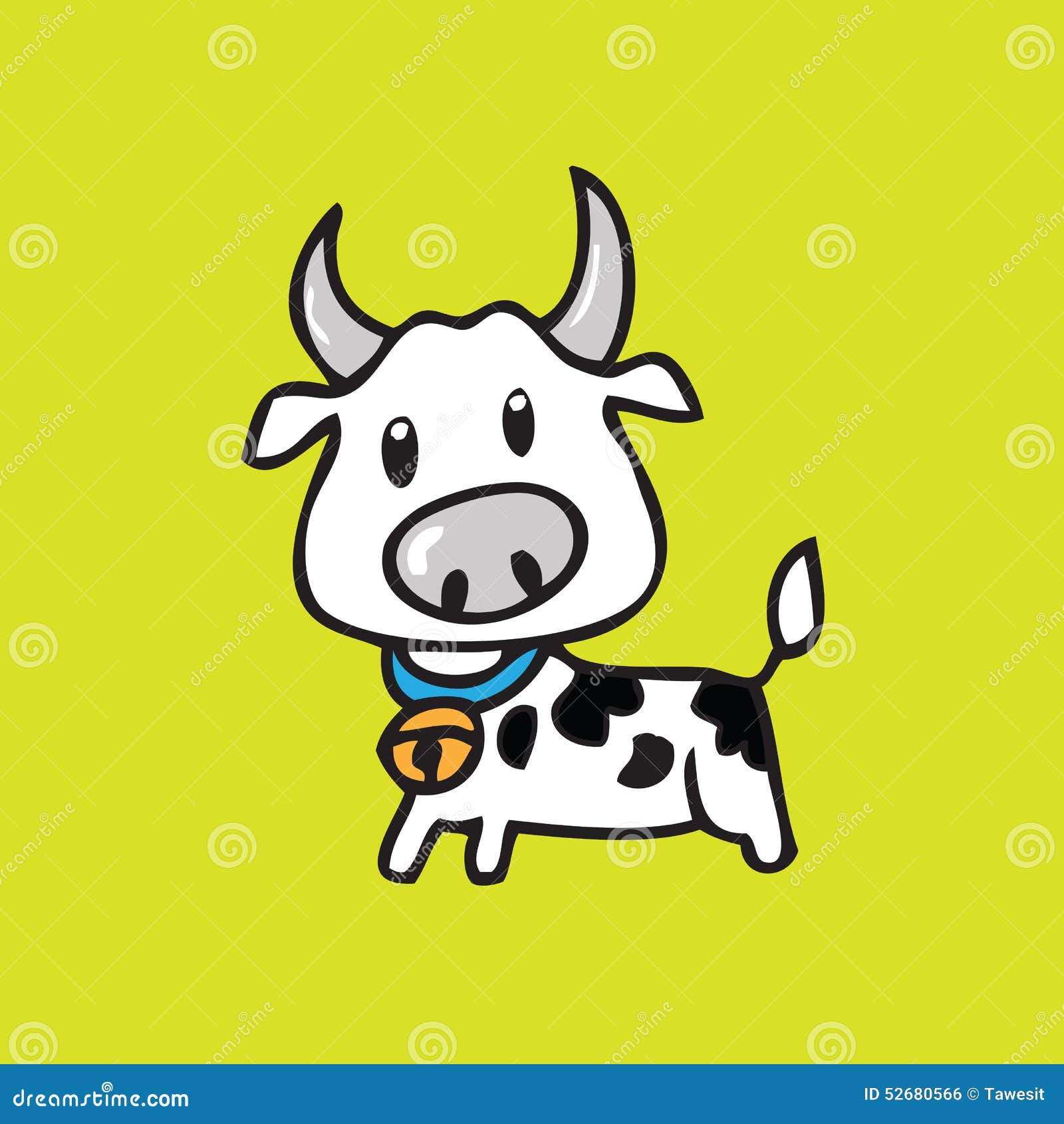 Little cow stock vector. Illustration of head, cute, icon - 52680566