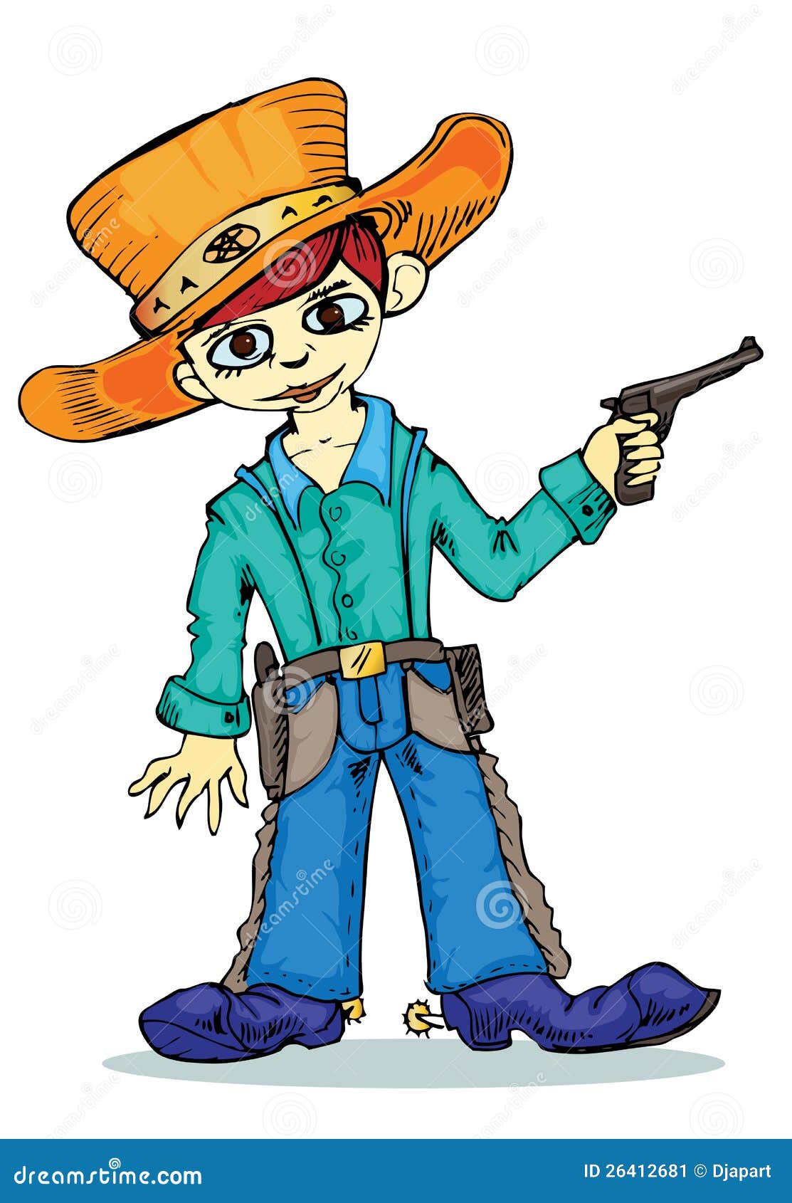 Little Cowboy Demonstrating Roping Clipart Royalty-Free Stock Image ...
