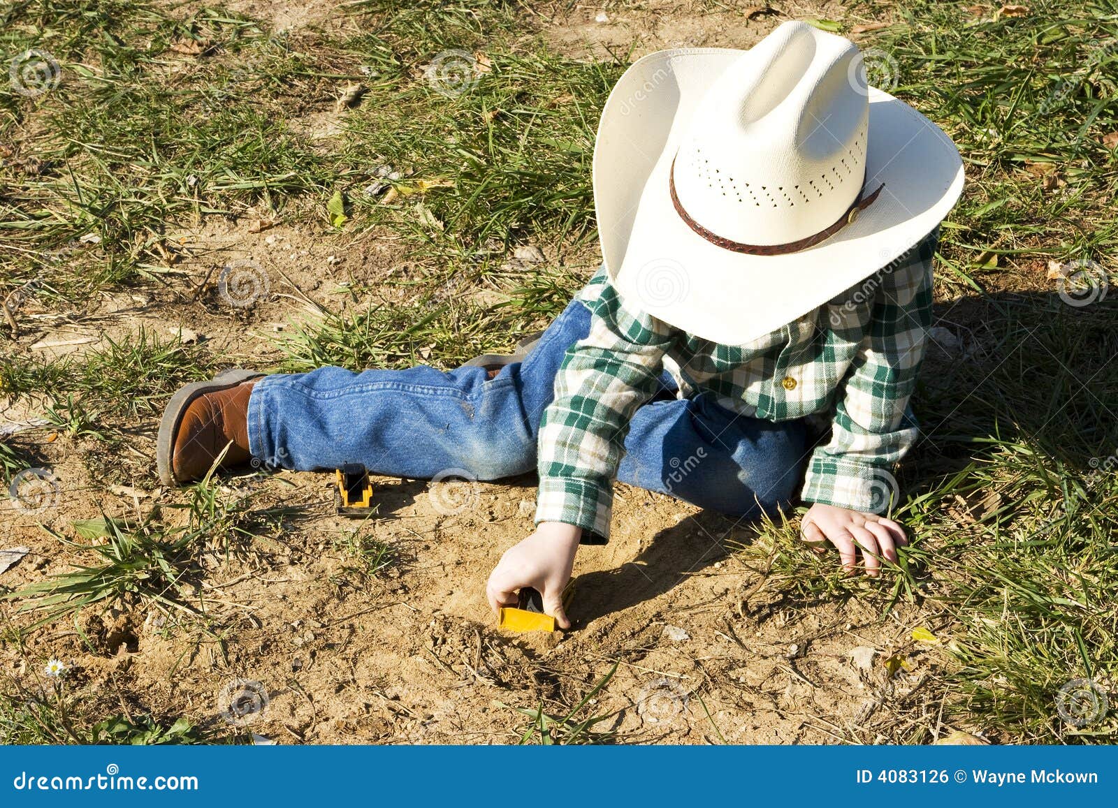 Little cowboy stock photo. Image of cowboy, horse, farm - 4083126