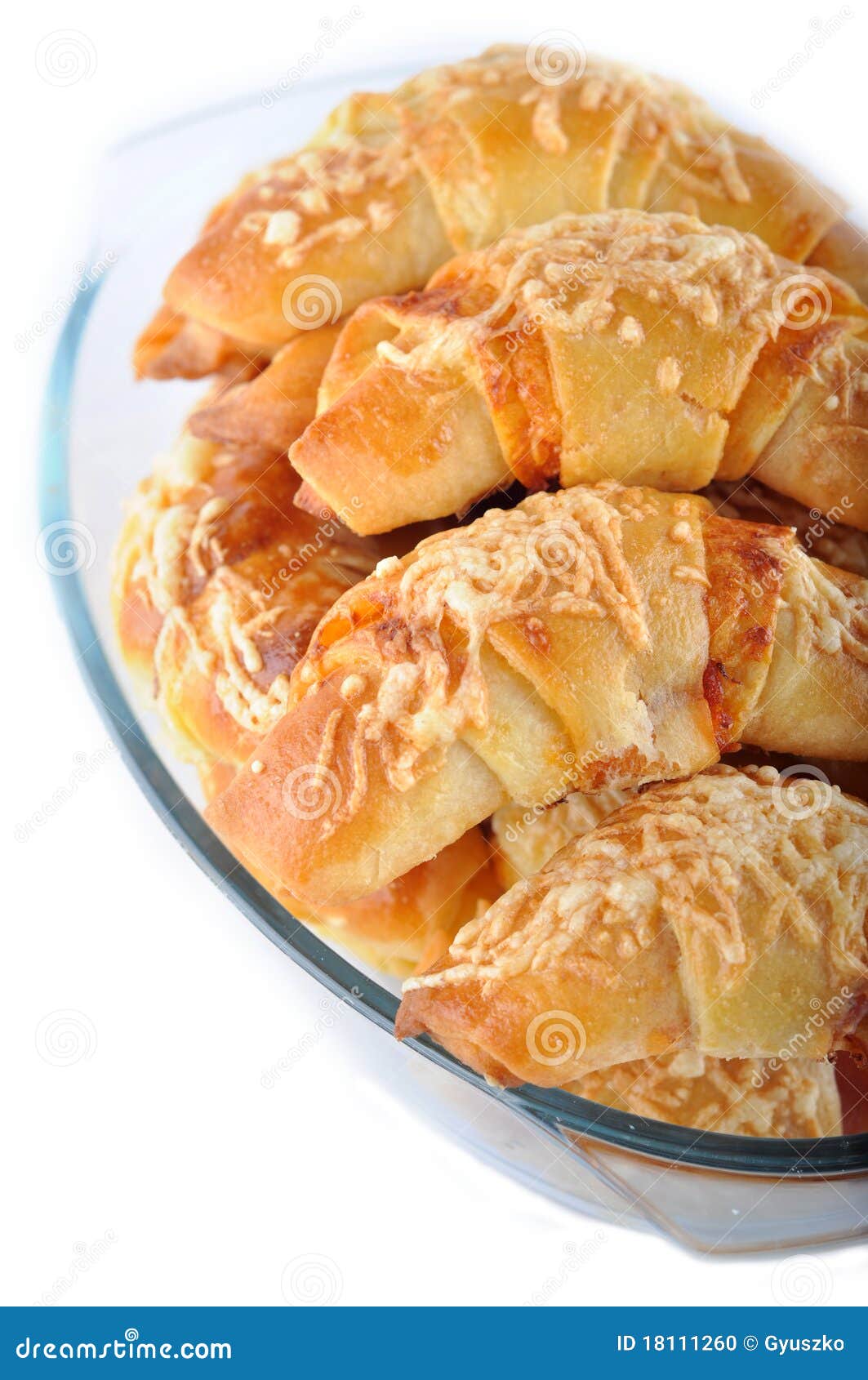 Little Croissants with Ham and Cheese Stock Photo - Image of flavorsome ...