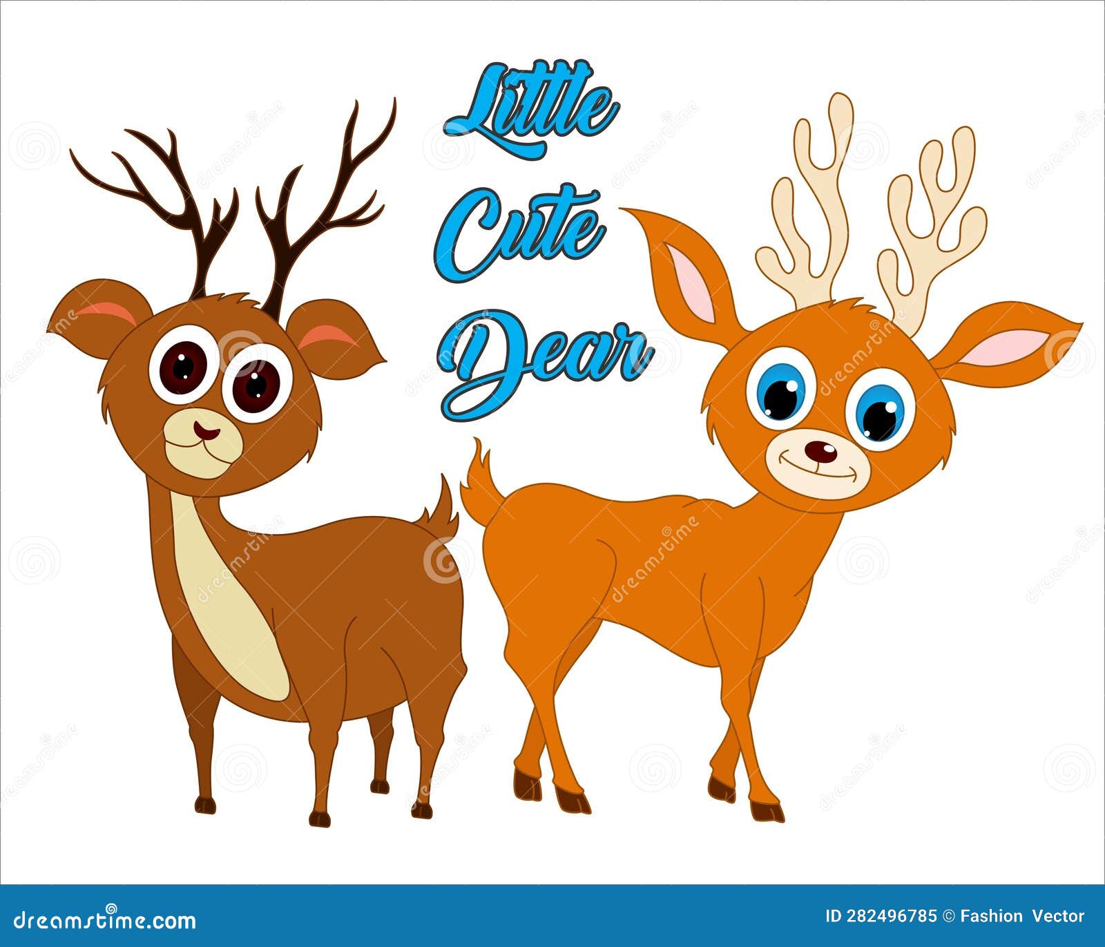 Little Cute Animlas Dear Print Vector Stock Vector - Illustration of ...