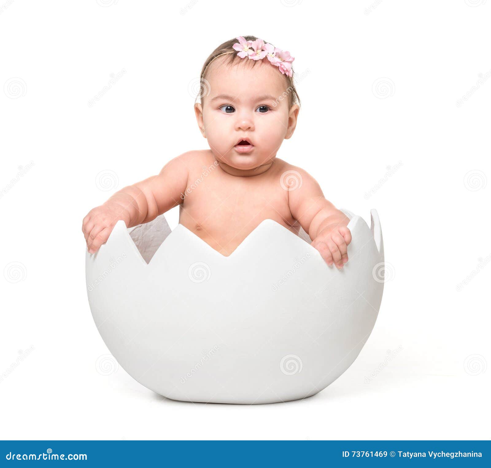 Little Cute Baby in Eggshell Stock Image - Image of little, childhood ...