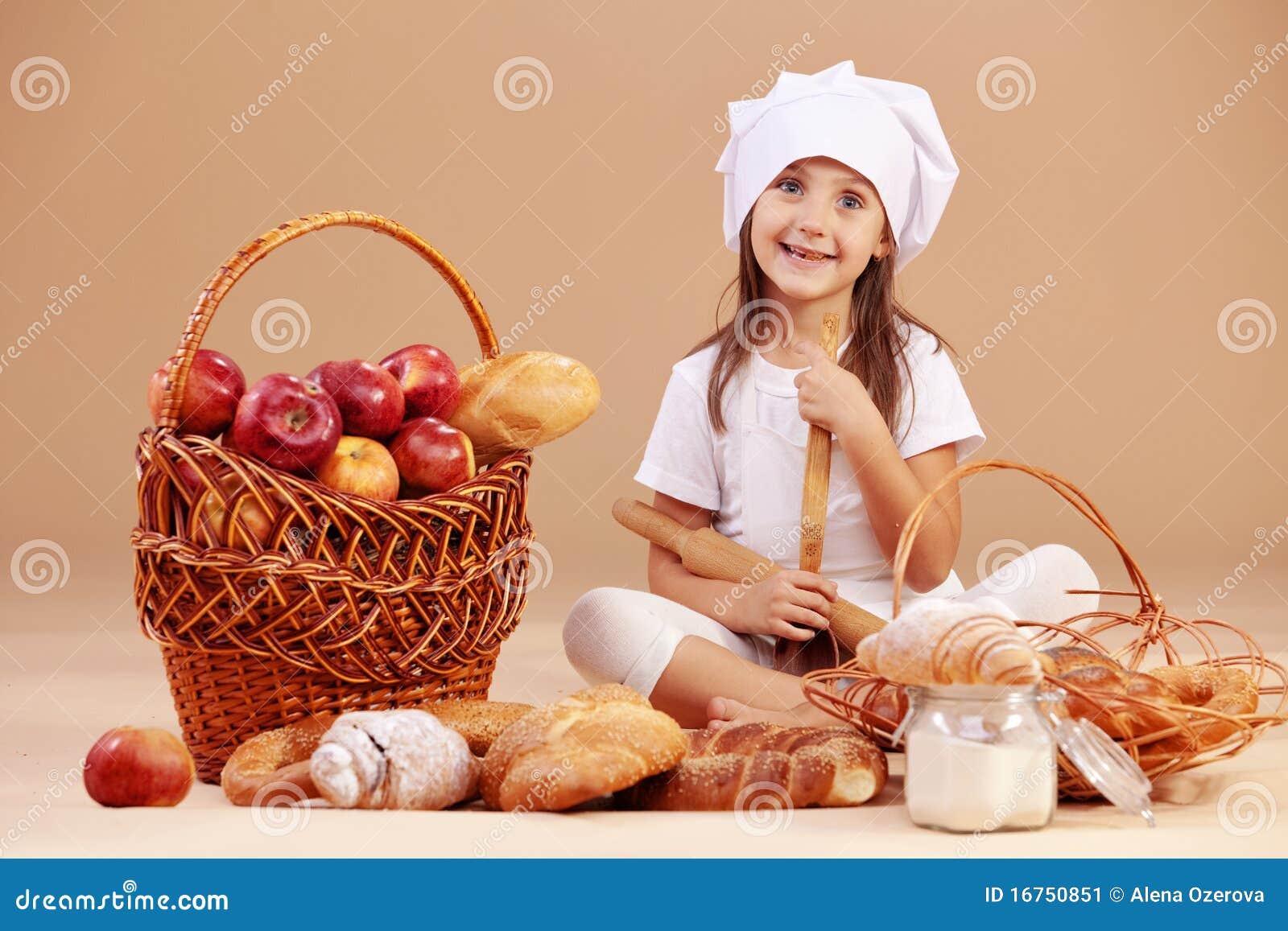 Little cute baker stock image. Image of cheerful, food - 16750851