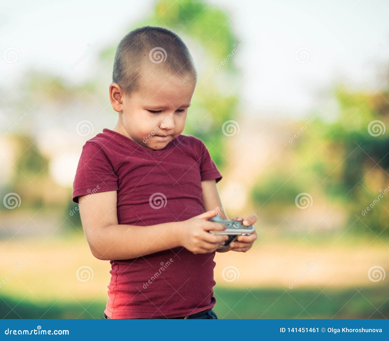 Little Cute Boy with Camera Stock Image - Image of holding, profession ...