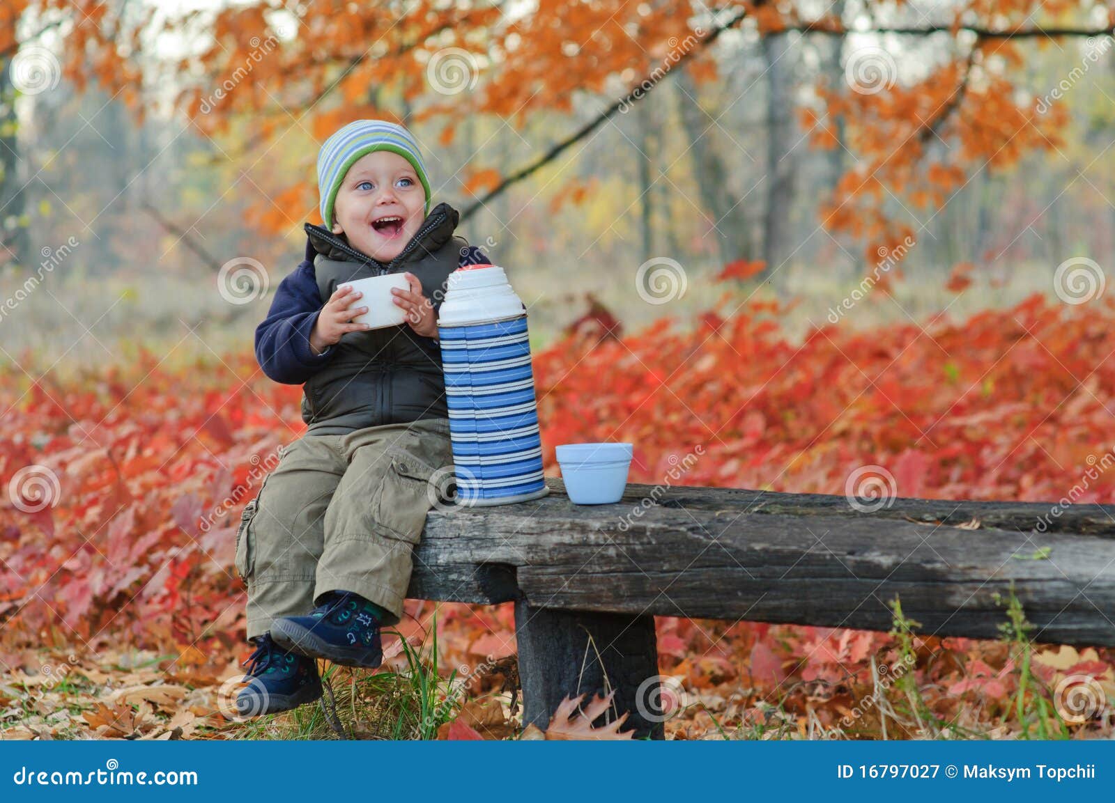 Little cute boy drinks tea stock image. Image of care - 16797027