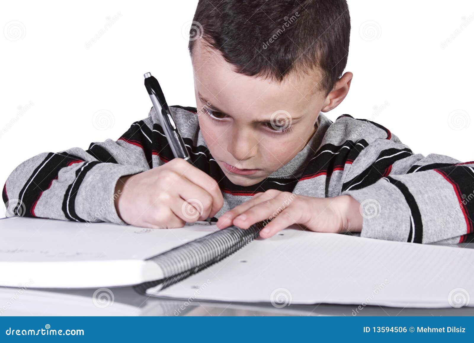 Little Cute Boy Practicing His Writing Skills Stock Photo - Image of ...