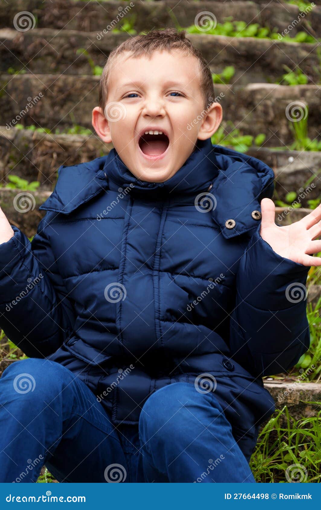 Little cute boy screaming stock photo. Image of excitement - 27664498