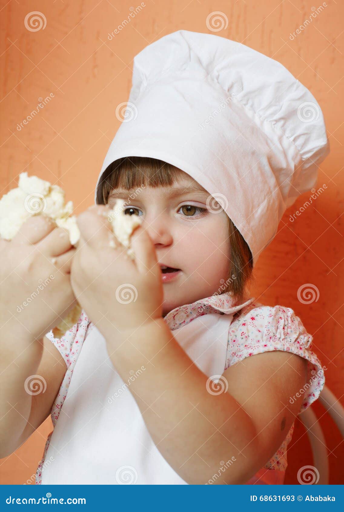 Little Cute Chef Cooking Biscuits Stock Image - Image of teen, costume ...