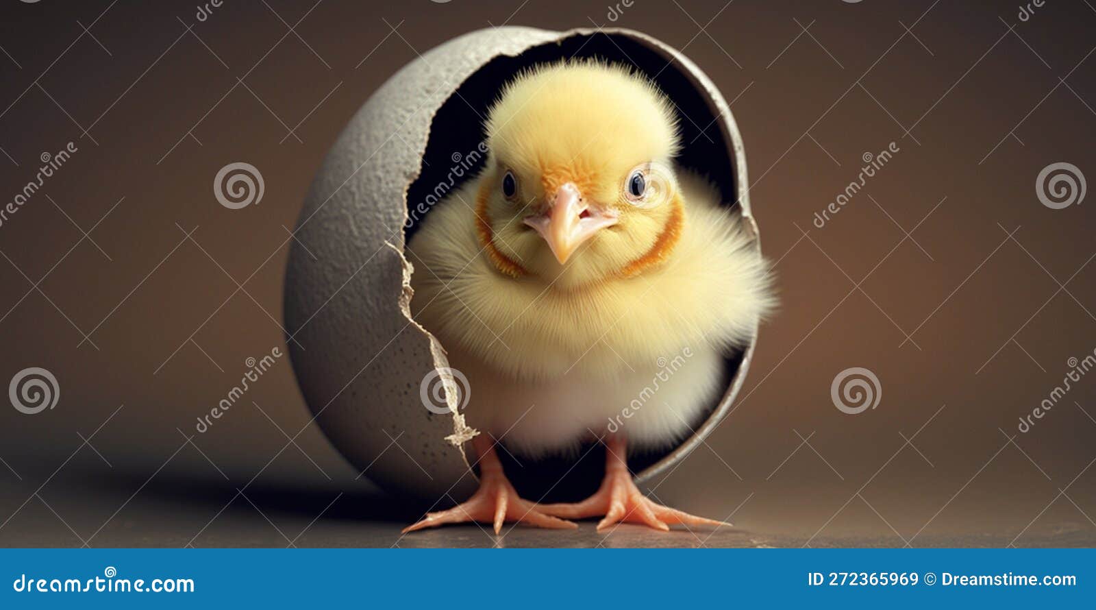 A Little Cute Chick, Hatchling is Peeking Out from a Chicken Egg ...