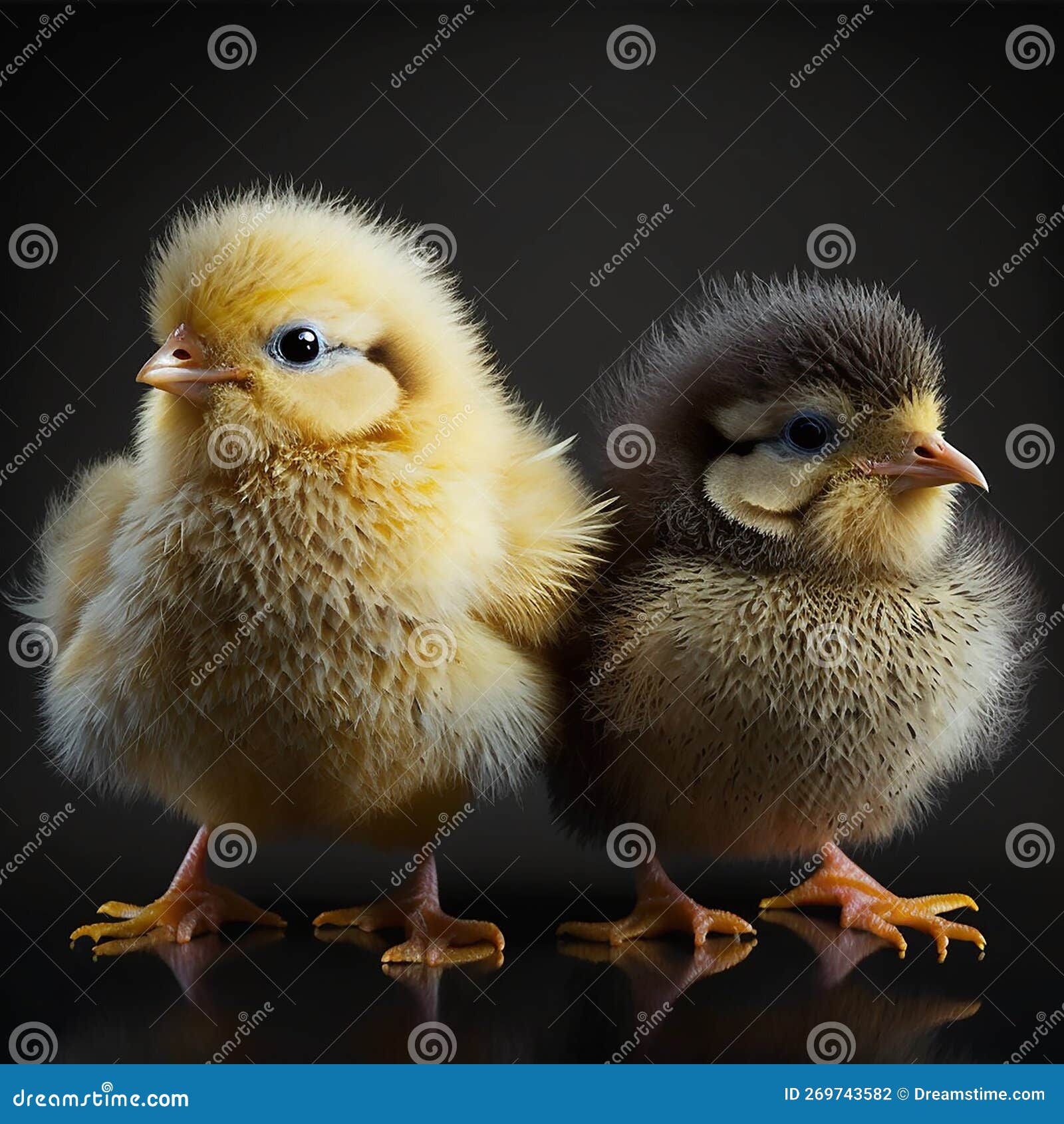 Little Cute Chicks Standing Together and Looking into Camera Stock ...