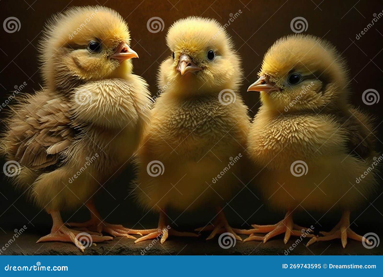 Little Cute Chicks Standing Together and Looking into Camera Stock ...
