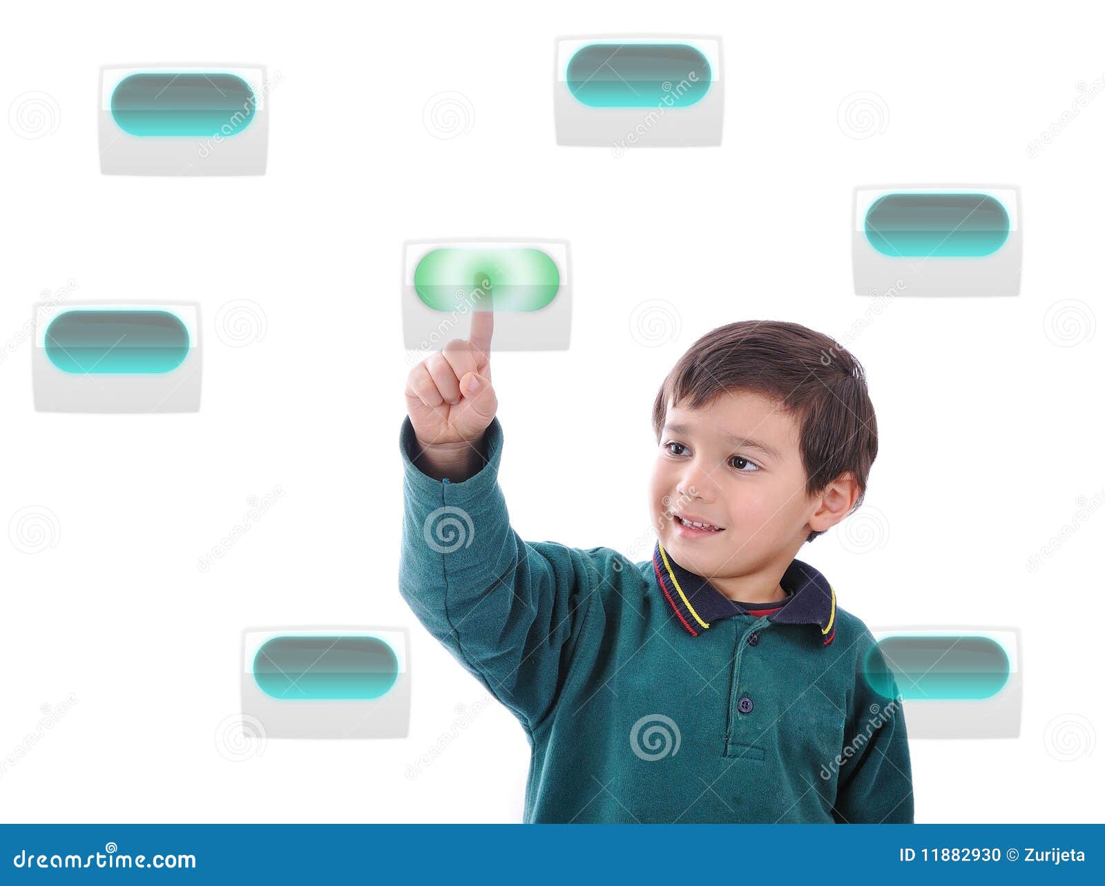 Little Cute Child Pressing Digital Buttons Stock Illustration ...