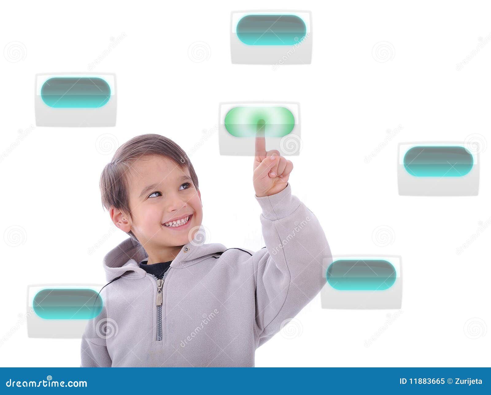 Child Pressing Joystick Buttons Controlling Character On Console ...