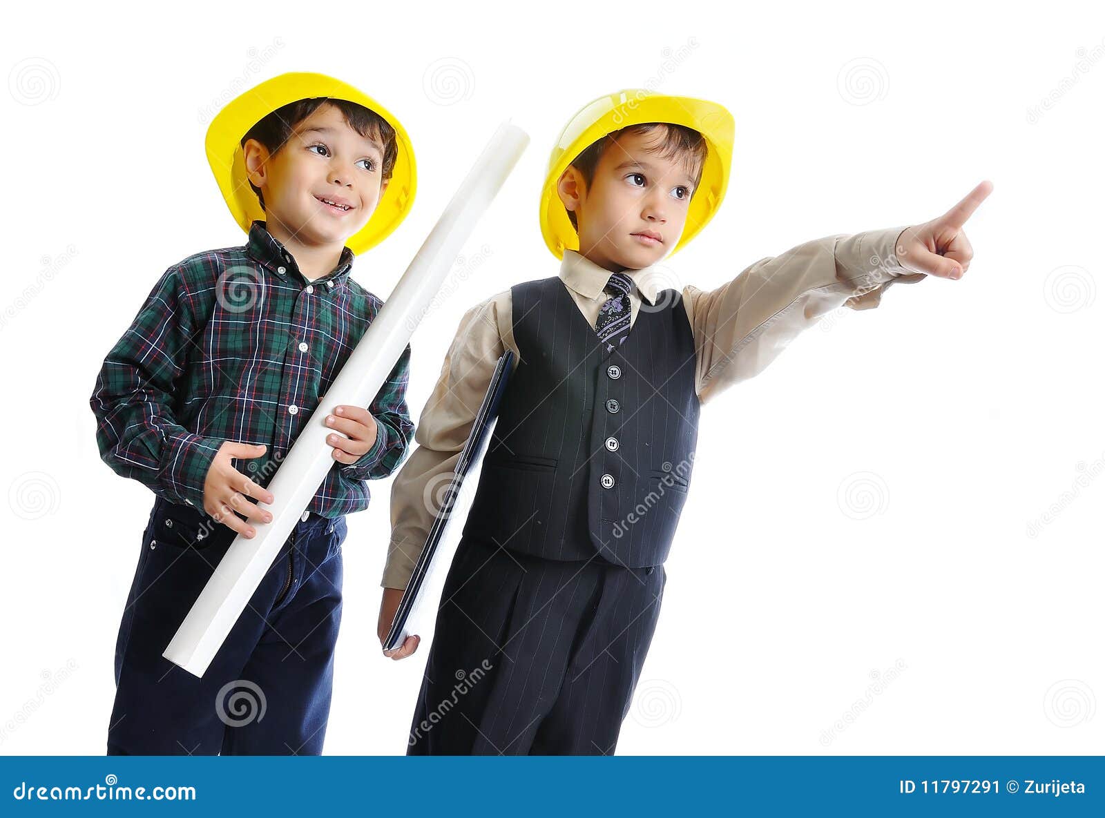 Little Cute Engineers Isolated Stock Image - Image of business, design ...