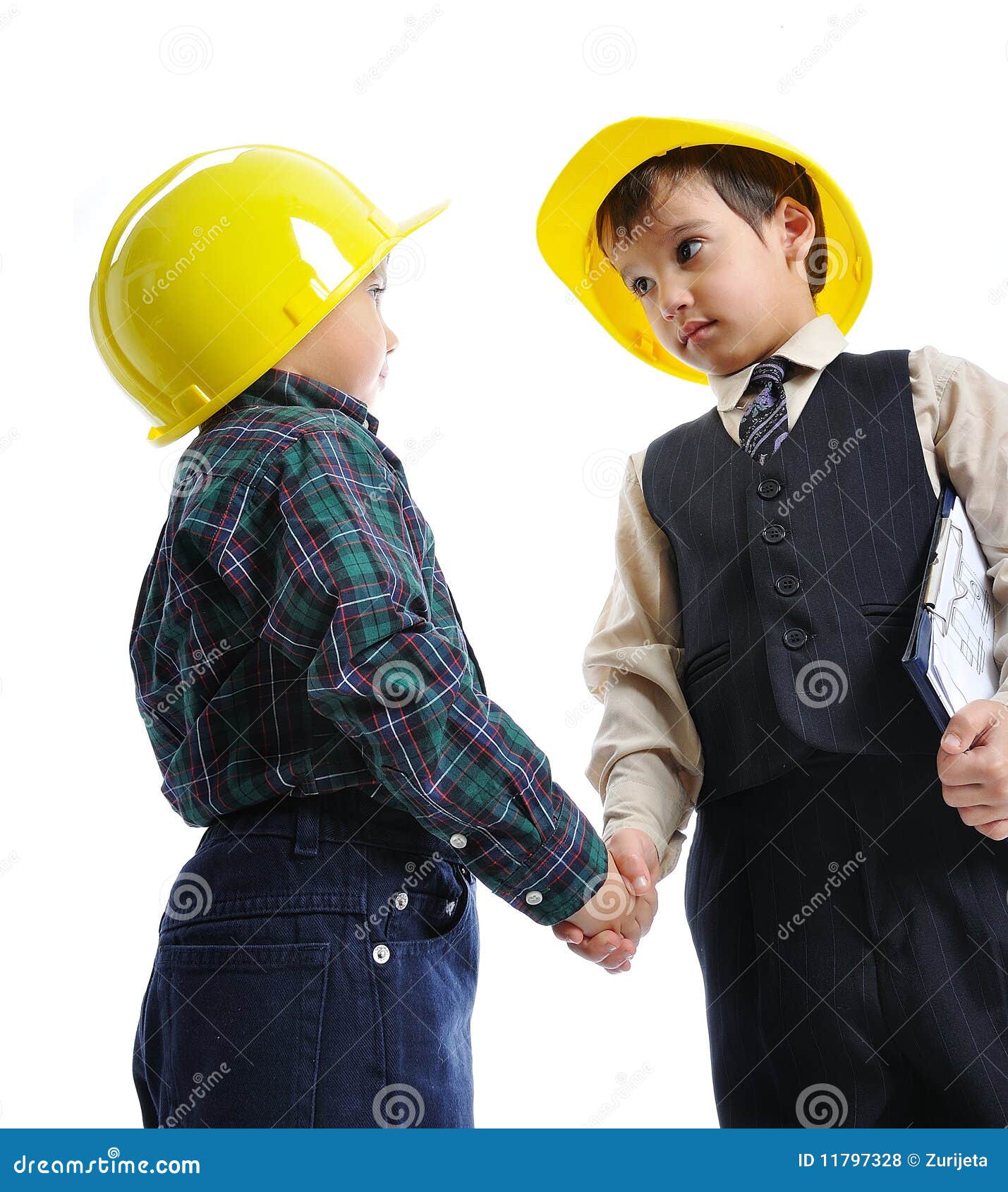 Little Cute Engineers Isolated Stock Photo - Image of constructor ...