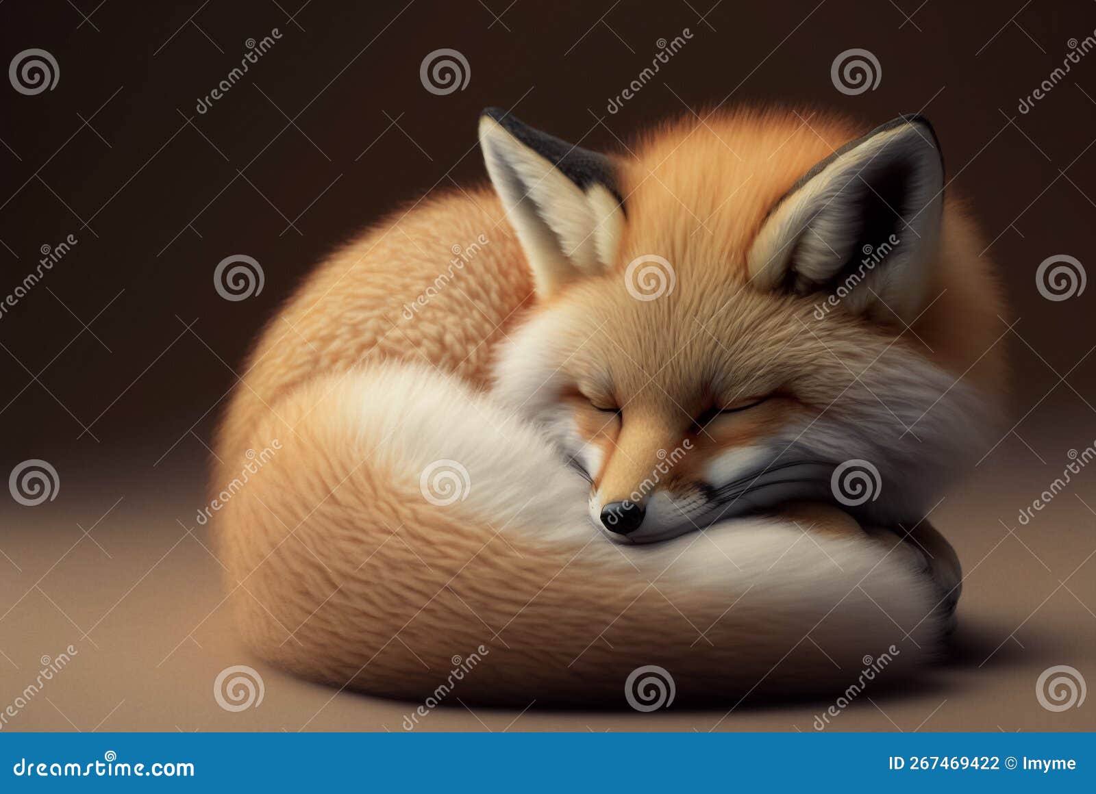 Little Fox Sleep. AI Generated Illustration Stock Illustration ...