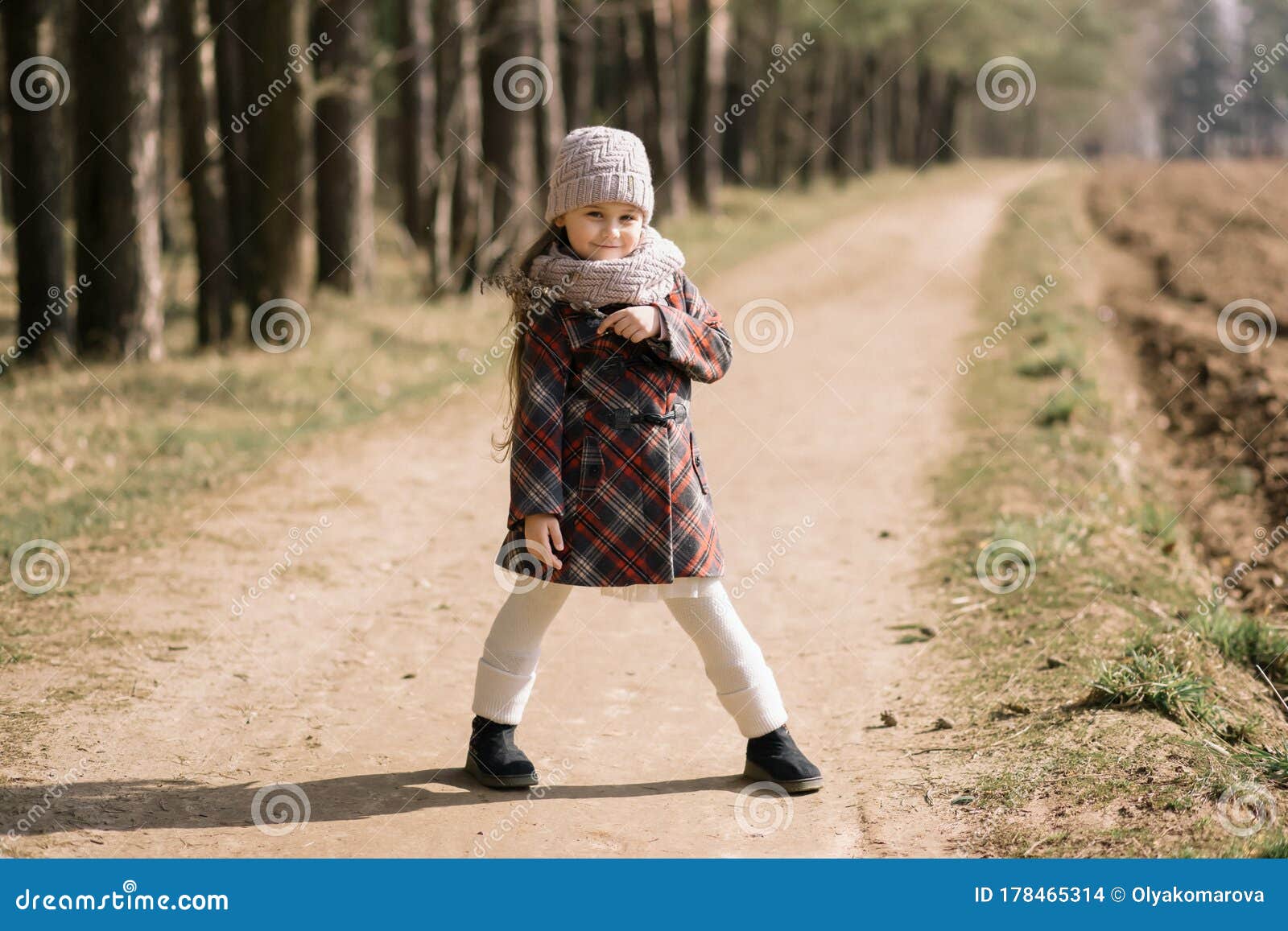 Little Girl on a Forest Path in Spring Stock Photo - Image of lifestyle ...