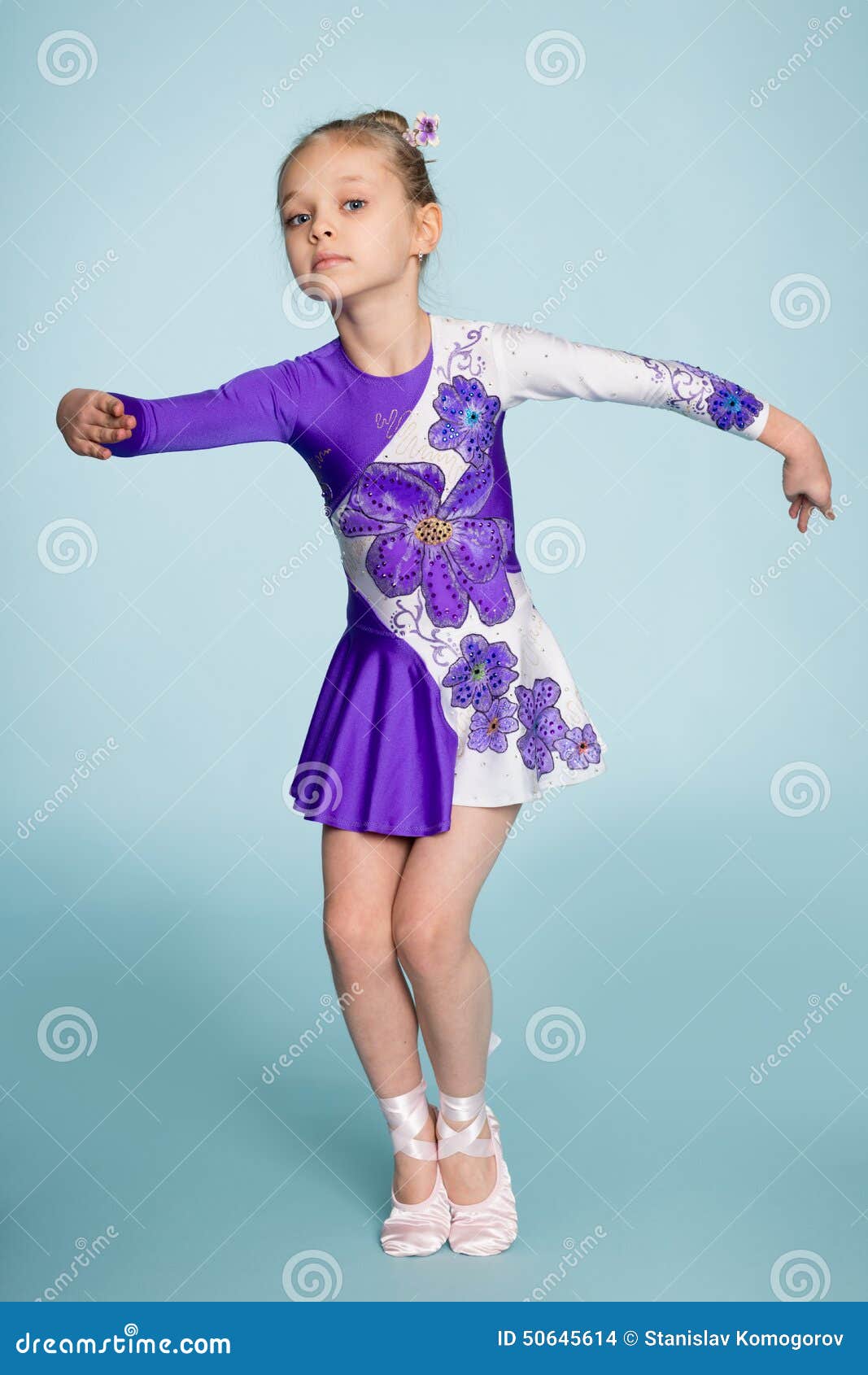 Little Cute Girl Performs a Dance Stock Photo - Image of caucasian ...