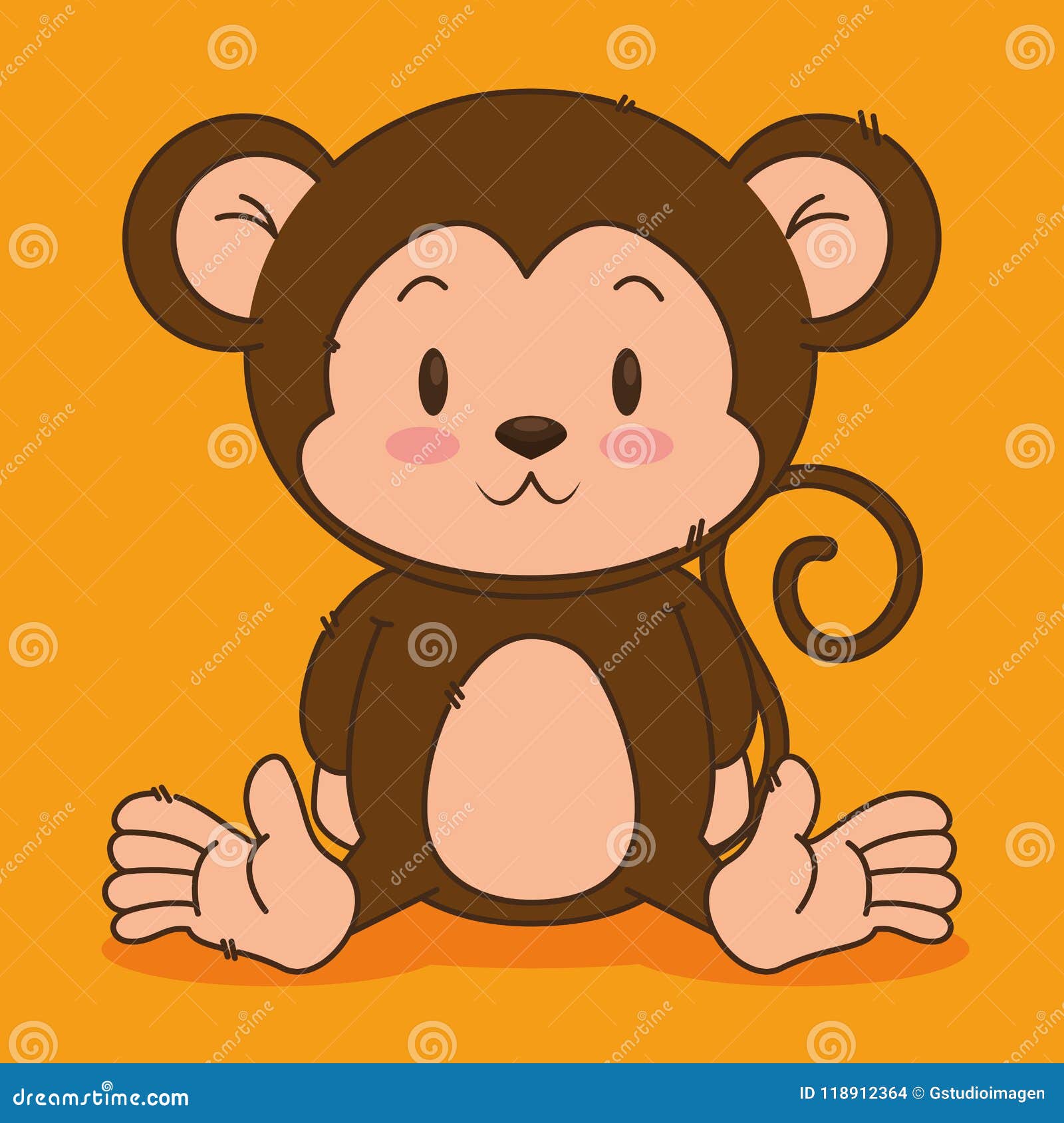 Little Cute Monkey Character Stock Vector - Illustration of comic ...