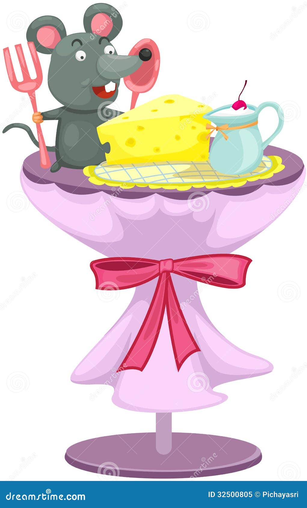 Cartoon Mouse Eating Cookie