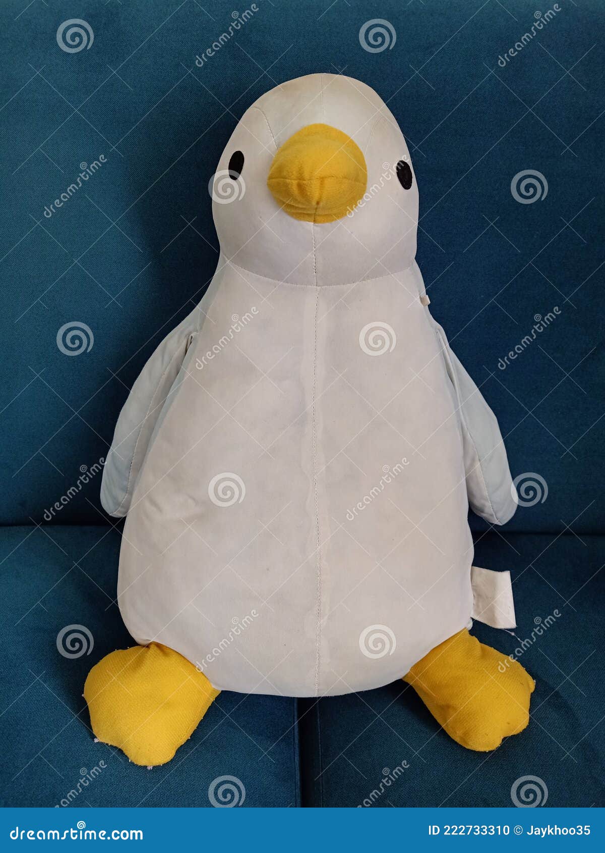 Little Cute Penguin Soft Toy Stock Photo - Image of yellow, plush ...
