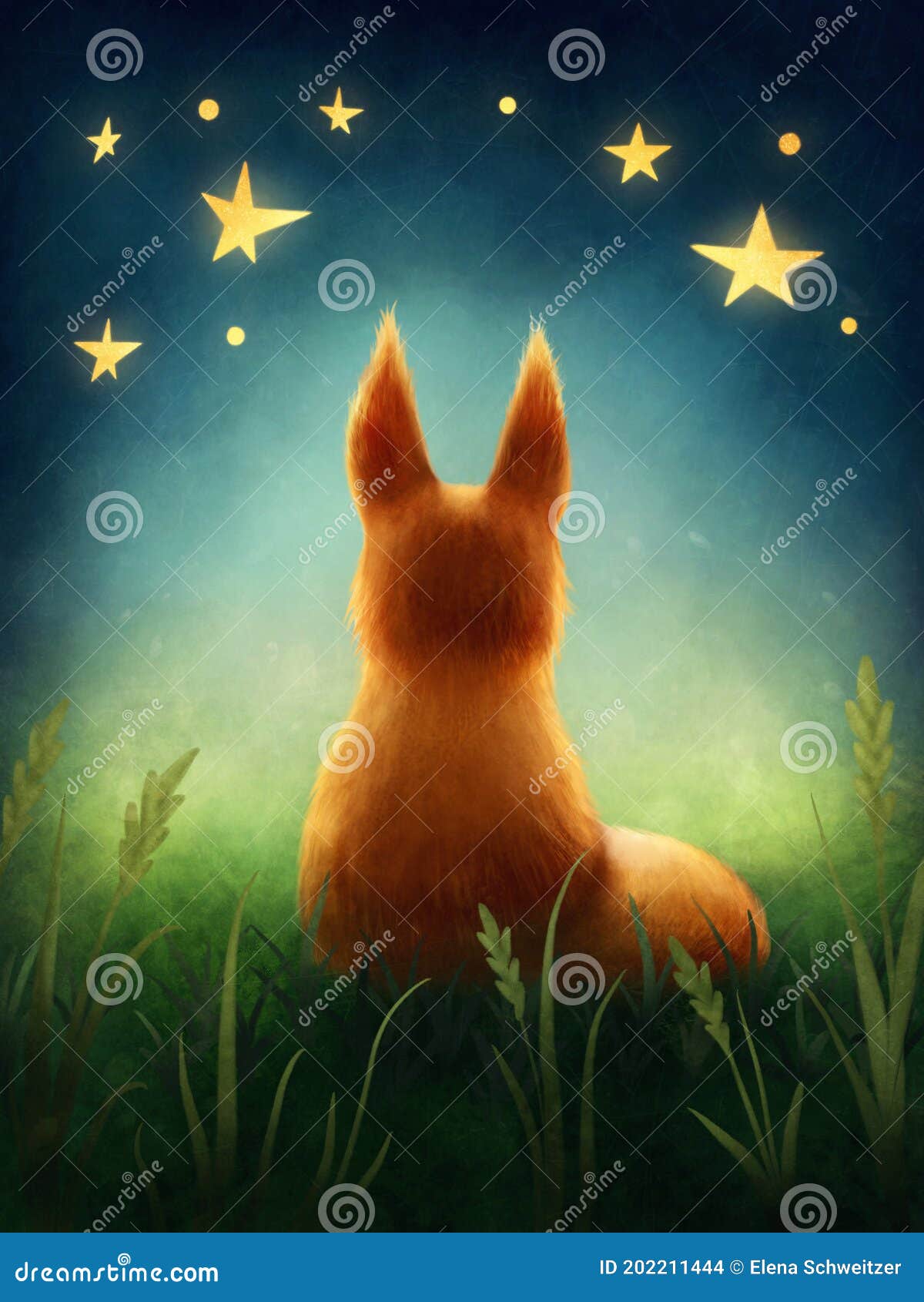 Little cute red fox stock illustration. Illustration of imagination ...
