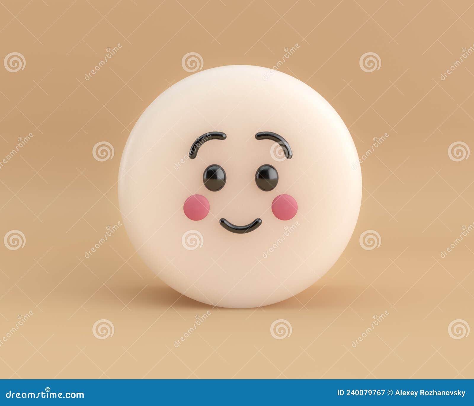 Little Cute Smiling Shapes on Color Background Stock Illustration ...