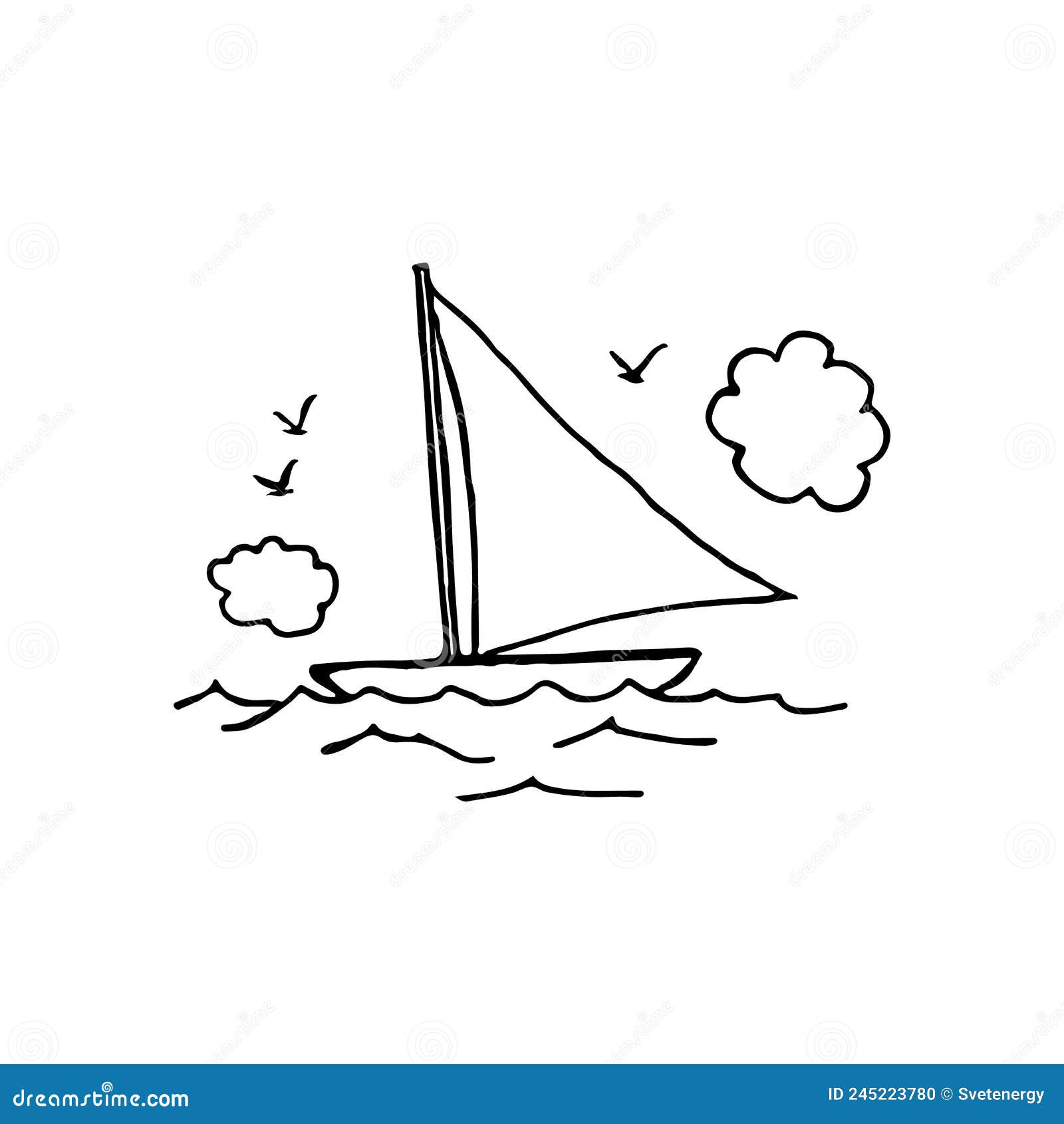 Simple Sailboat Drawing