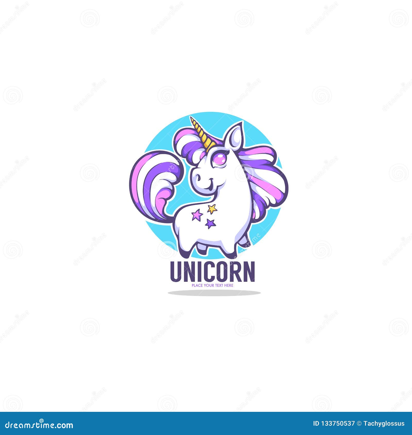 Little Cute Unicorn, Vector Illustration for Your Label, Logo, E Stock ...