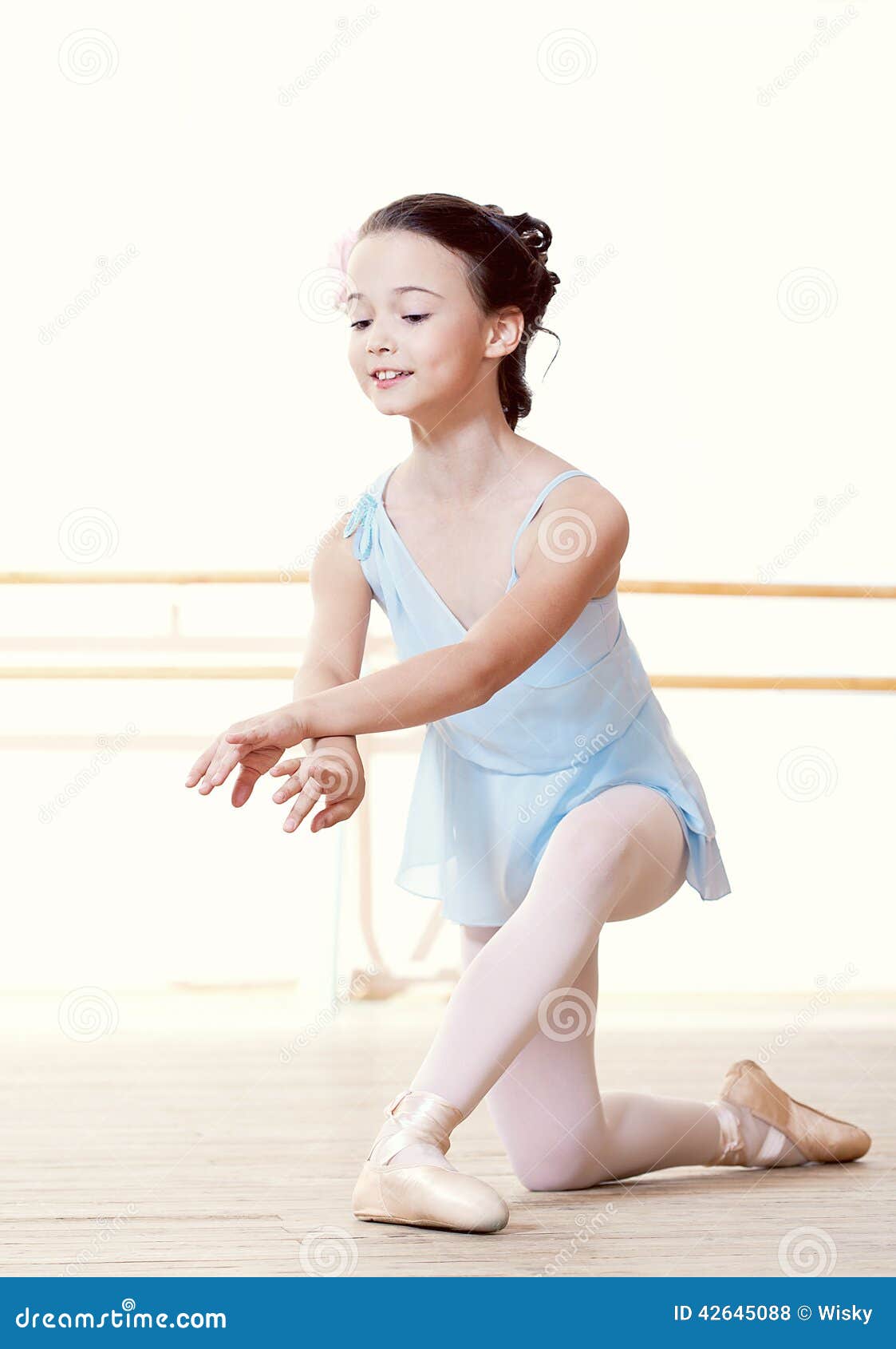 Little Dancer Doing Exercises in Ballet Studio Stock Photo - Image of ...