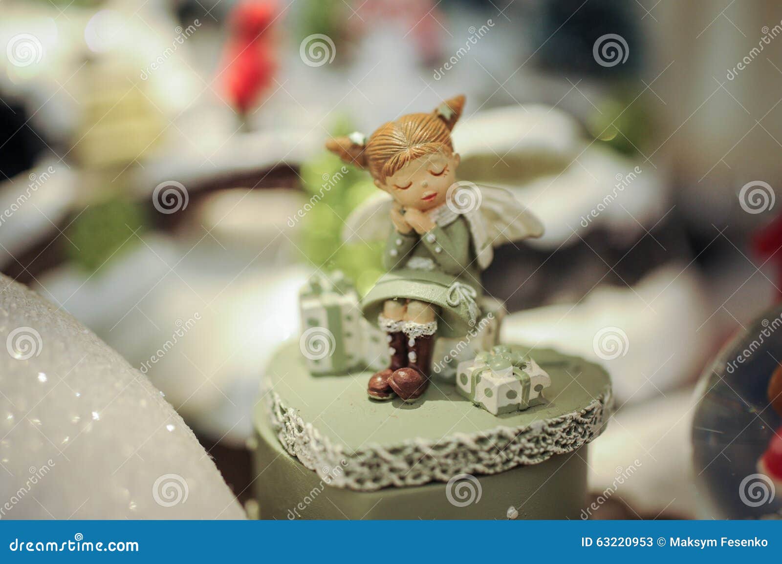 Little Decorative Angel on Shelf Stock Image - Image of statuette ...