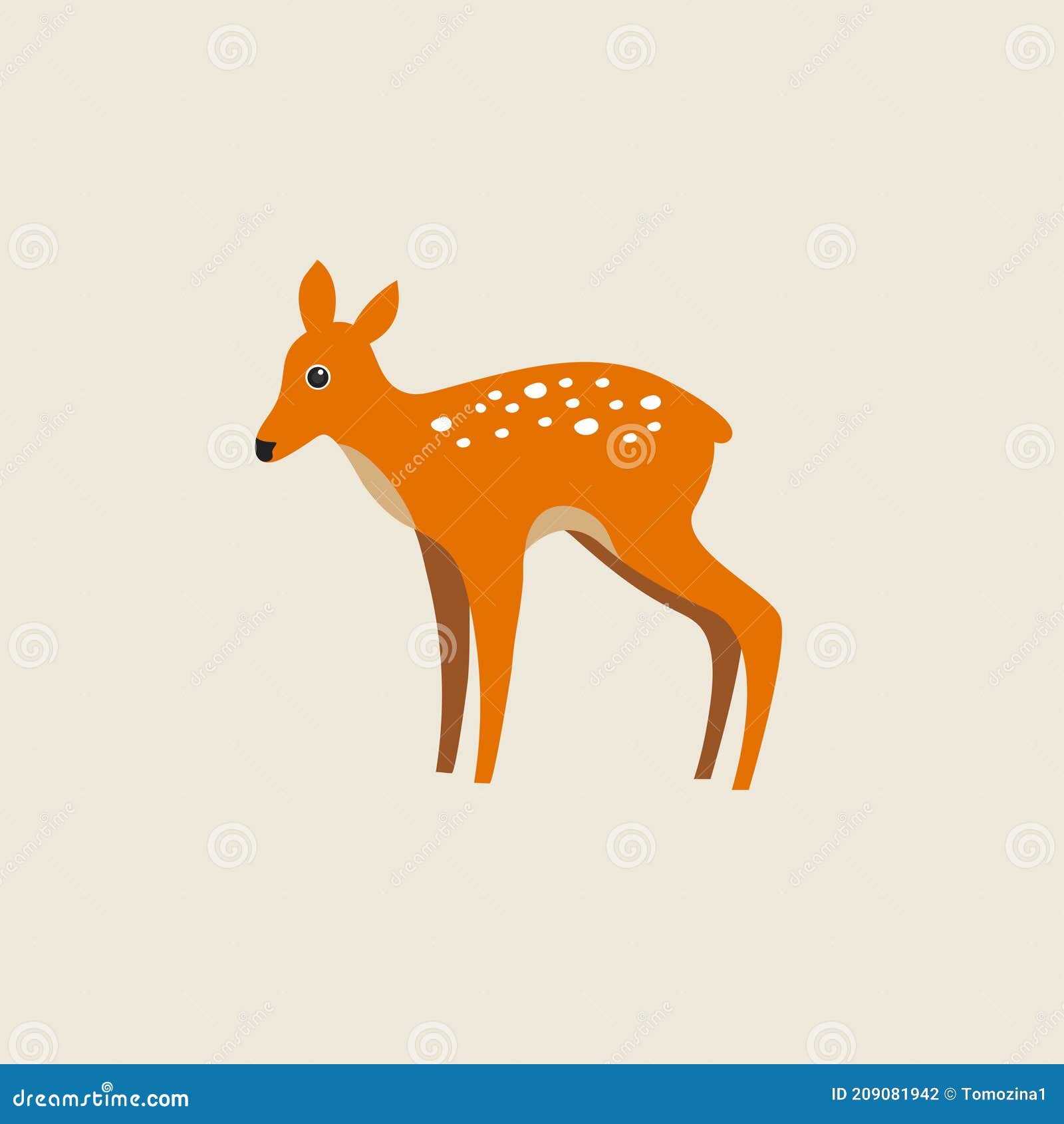 Fawn Character Isolated On White Background Vector Illustration ...