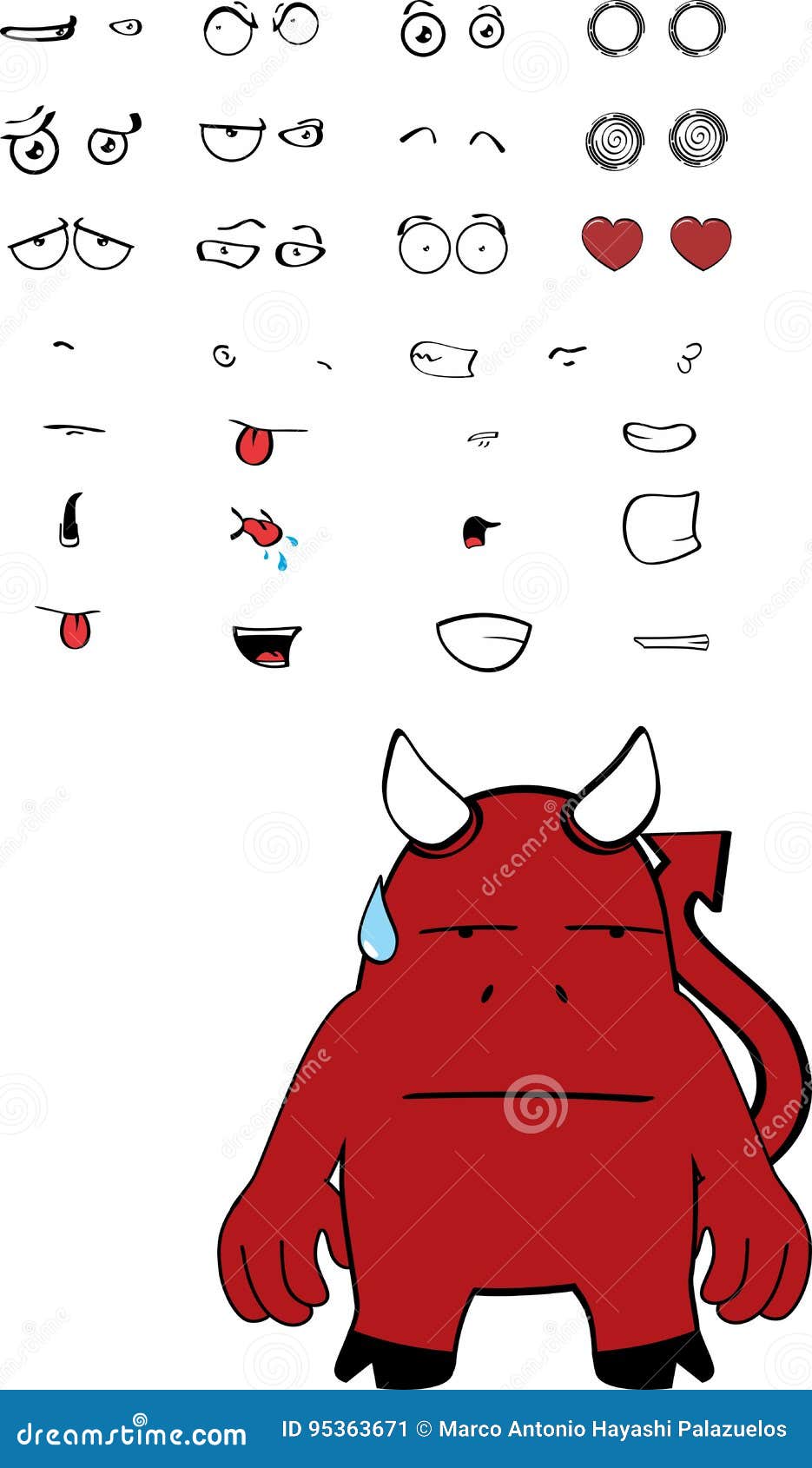 Incredulous Demon Kid Cartoon Expression Background | CartoonDealer.com ...
