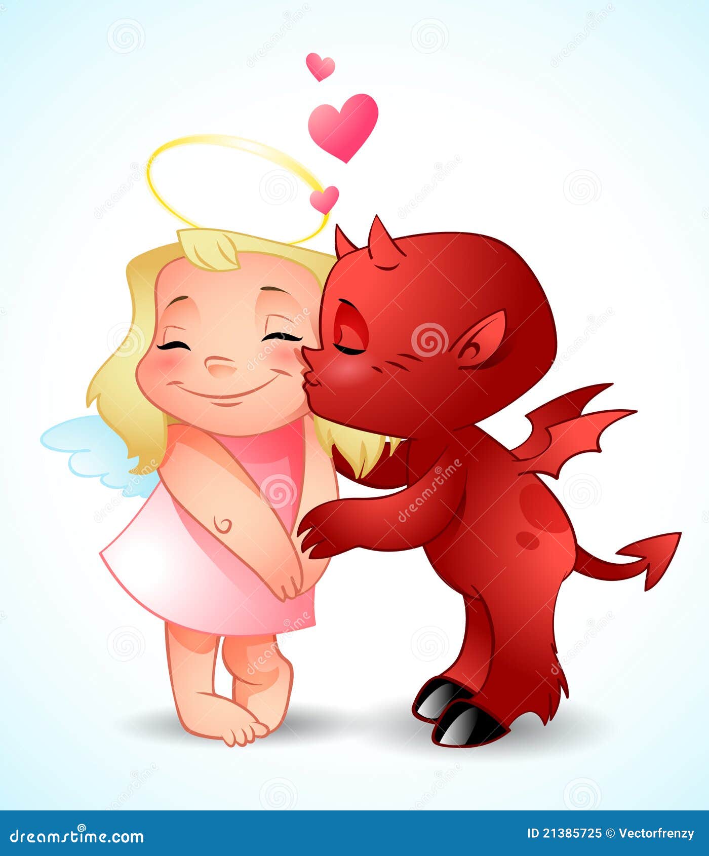 Little Demon s Kiss stock vector. Illustration of devil - 21385725