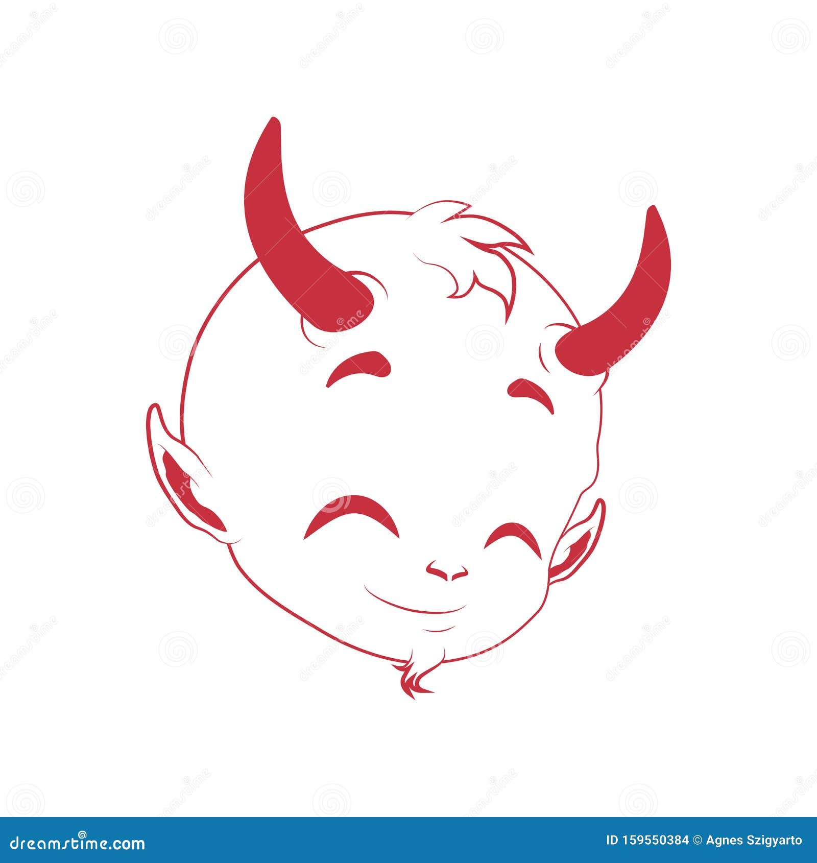 Little devil face decal stock vector. Illustration of symbol - 159550384
