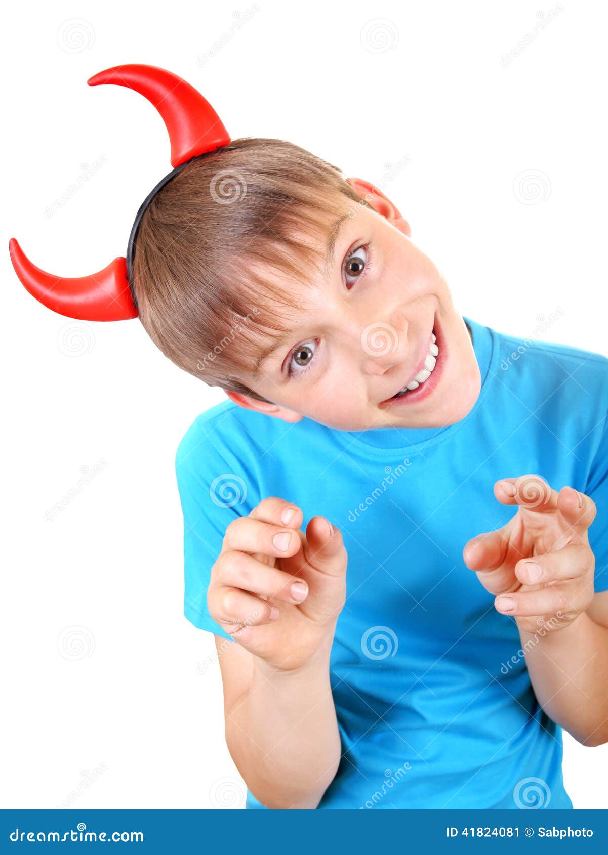 Little Devil stock image. Image of boyhood, crafty, finger - 41824081