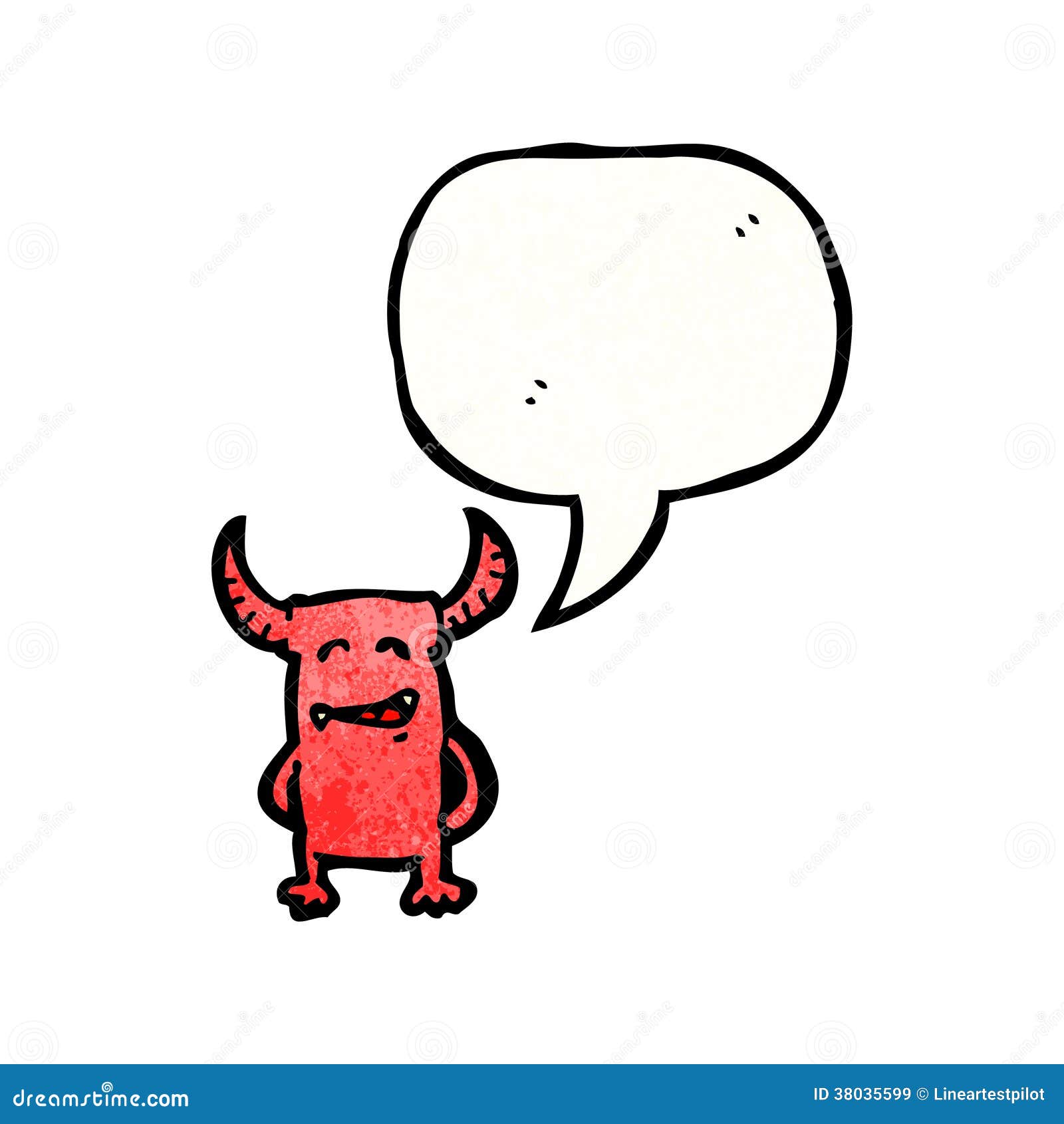 Little Devil with Speech Bubble Stock Vector - Illustration of simple ...