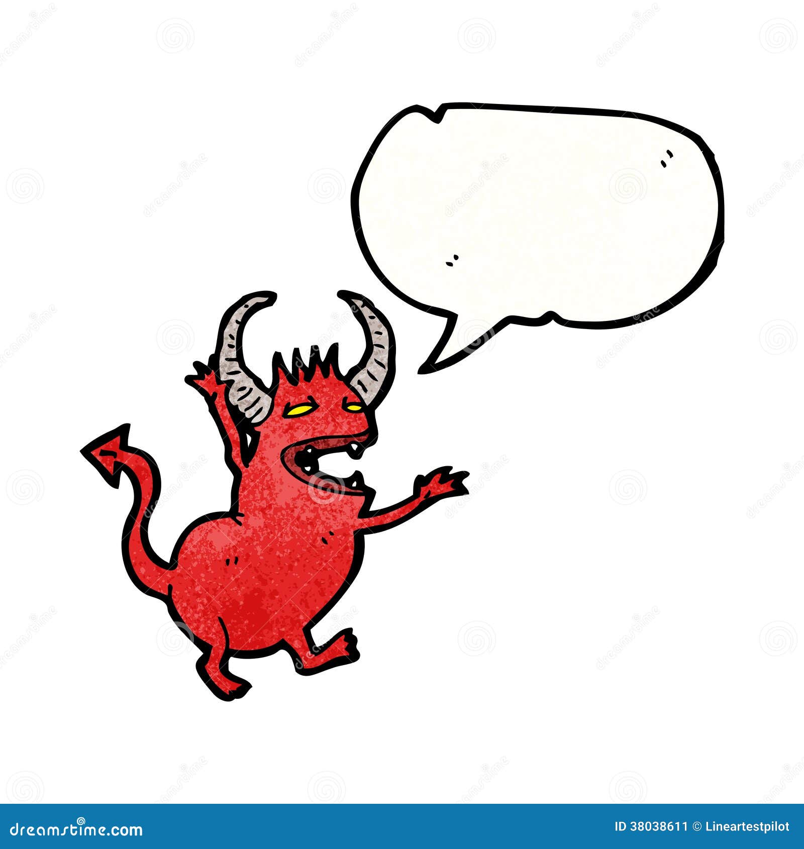 Little Devil with Speech Bubble Stock Vector - Illustration of rough ...