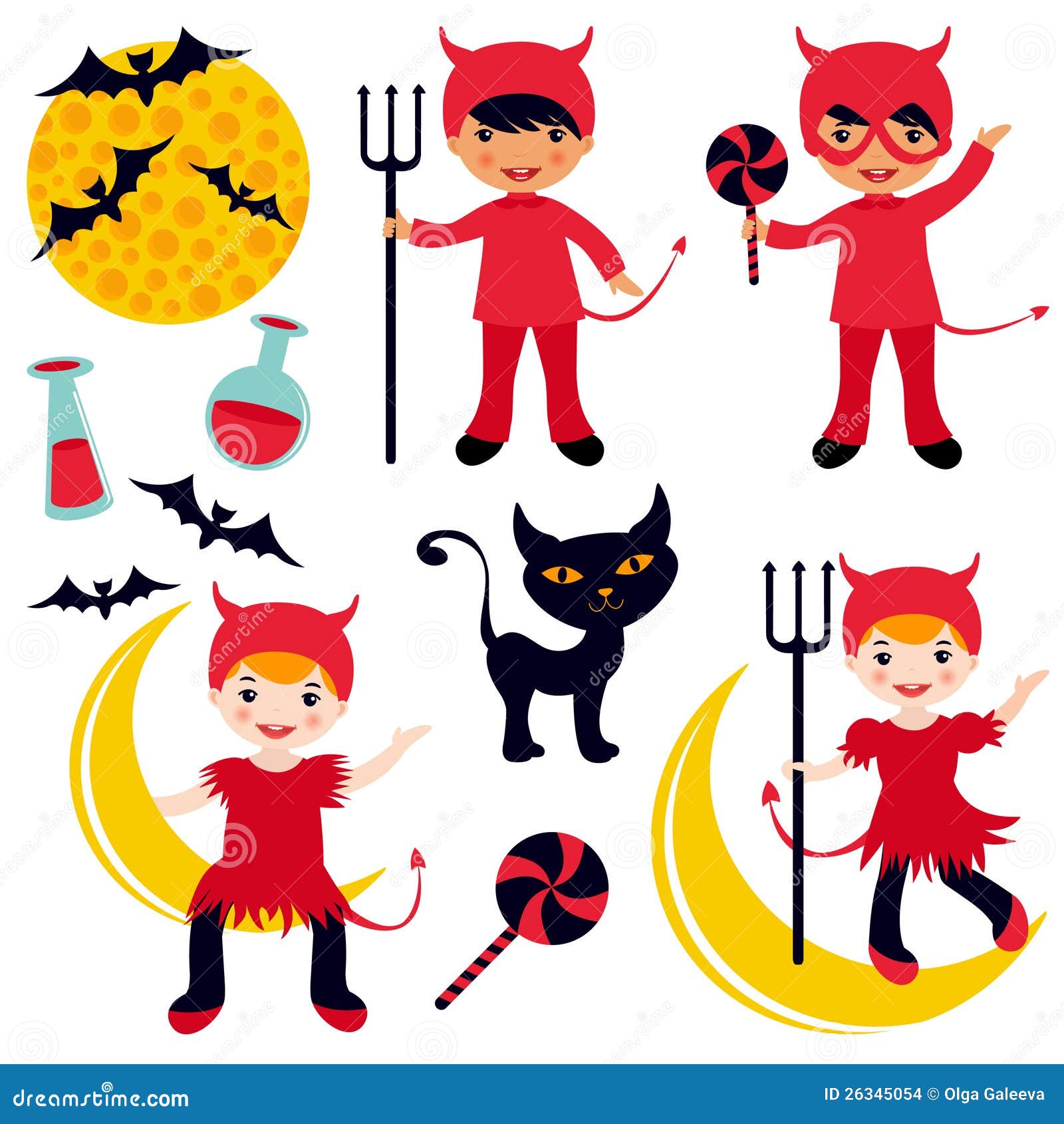 Little devils set stock vector. Illustration of child - 26345054