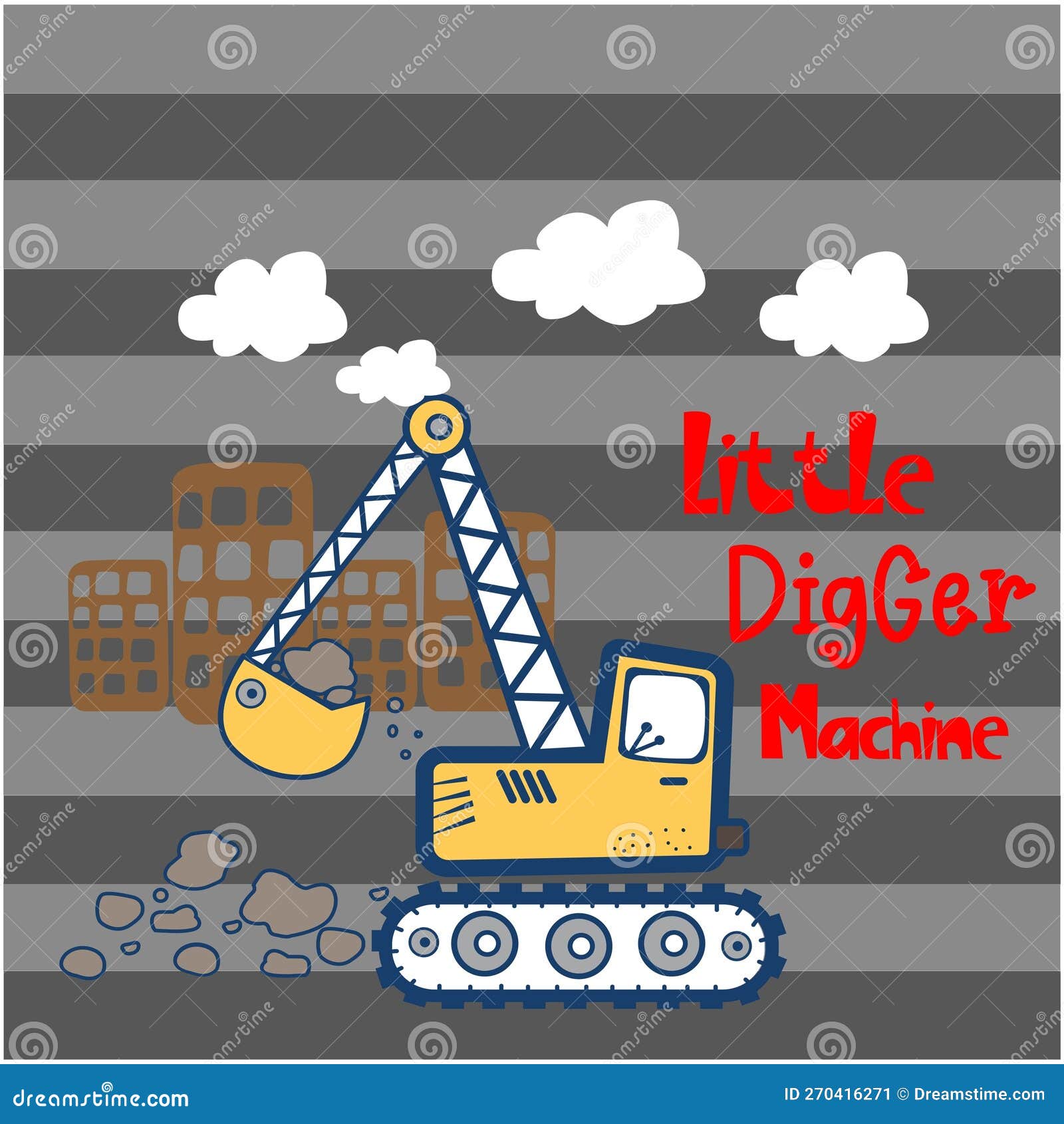 Little Digger Cartoon stock vector. Illustration of font - 270416271