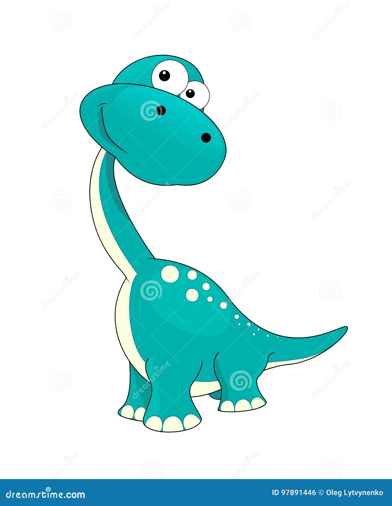 Little dinosaur stock vector. Illustration of fauna, smiling - 97891446