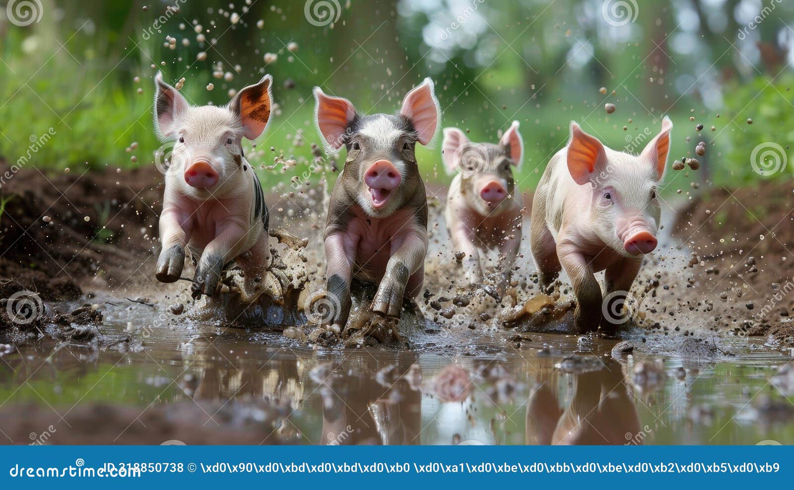 Little Dirty Pigs on the Farm. Selective Focus Stock Photo - Image of ...