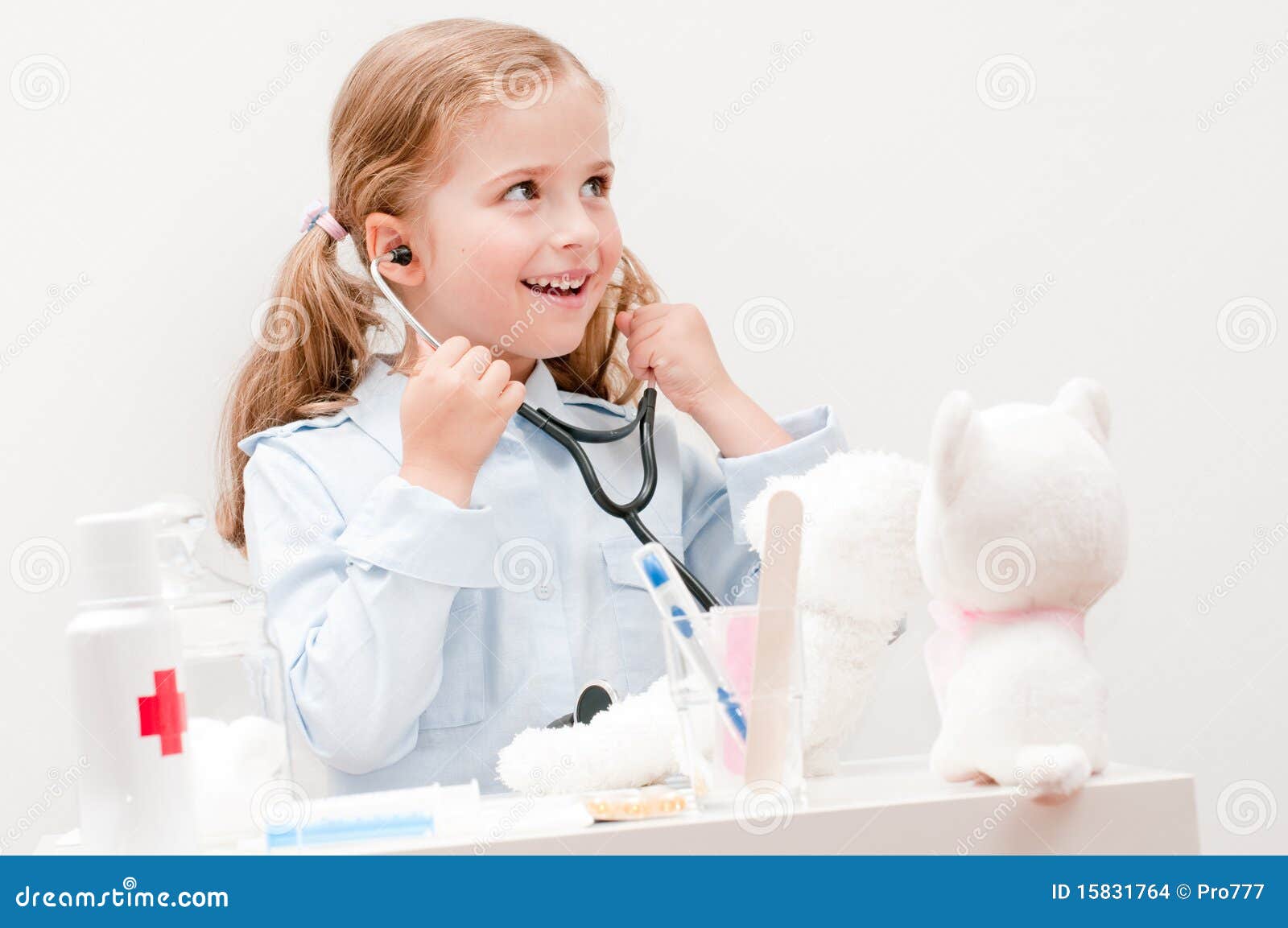 Little doctor stock photo. Image of girl, child, patient - 15831764