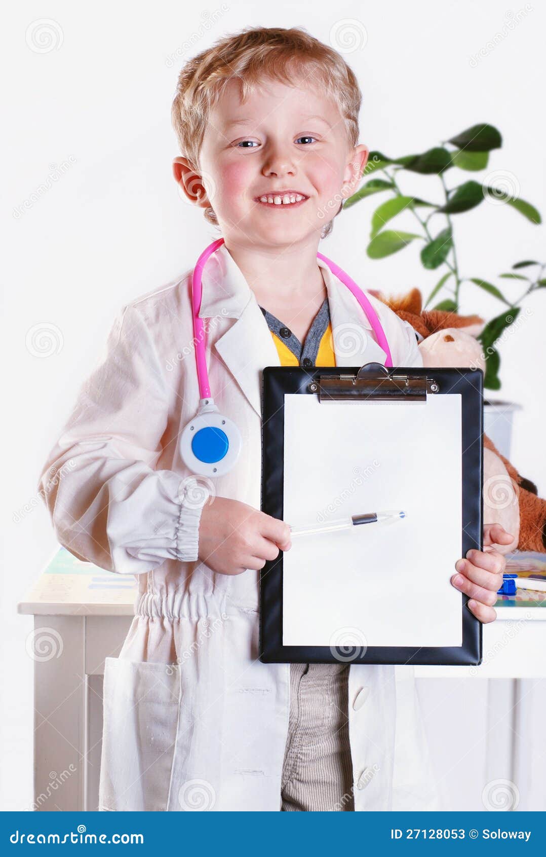 Little Doctor with Clip Board Stock Image - Image of clip, profession ...