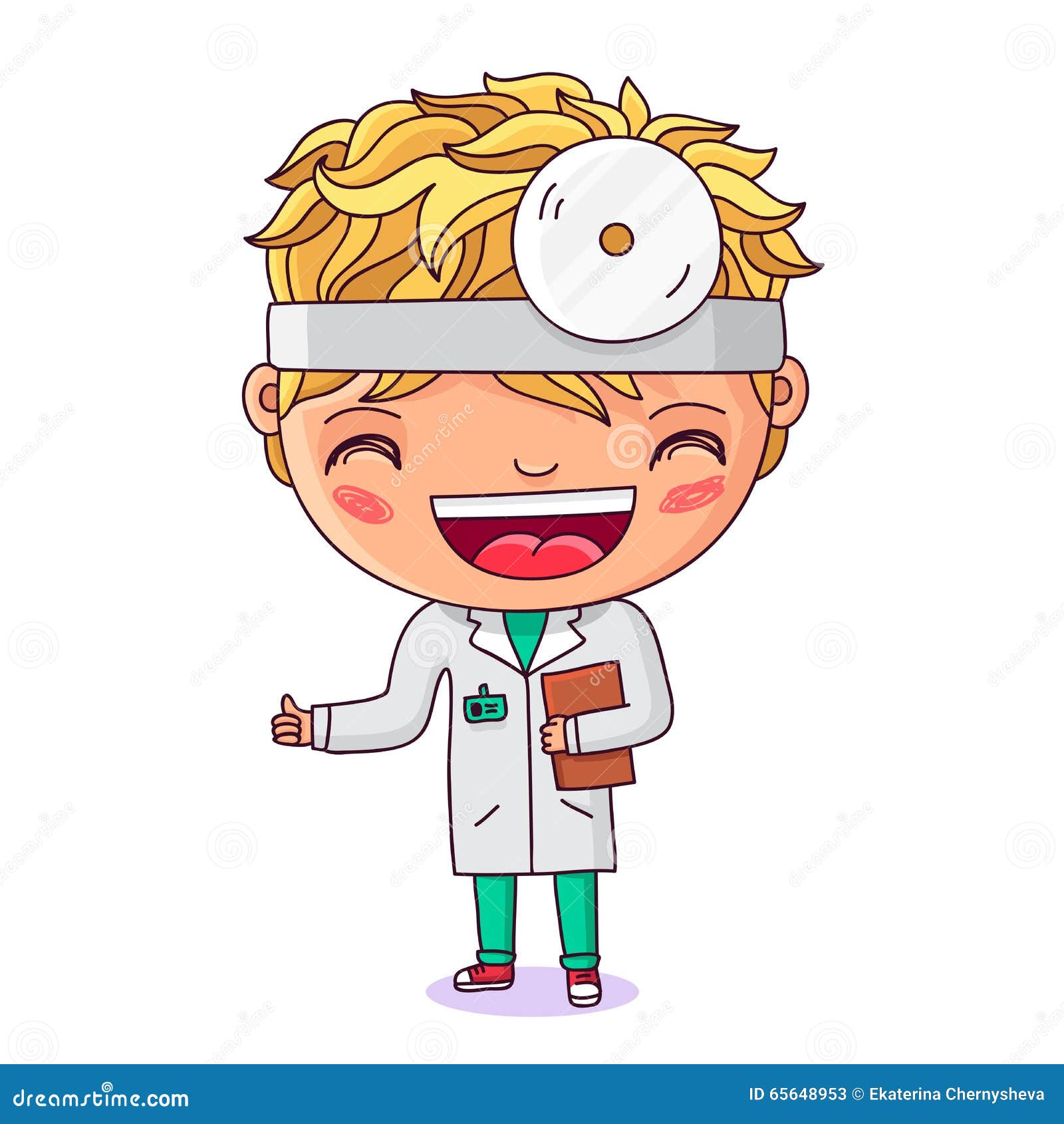 Little Doctor with a Folder in Hand Stock Vector - Illustration of heal ...