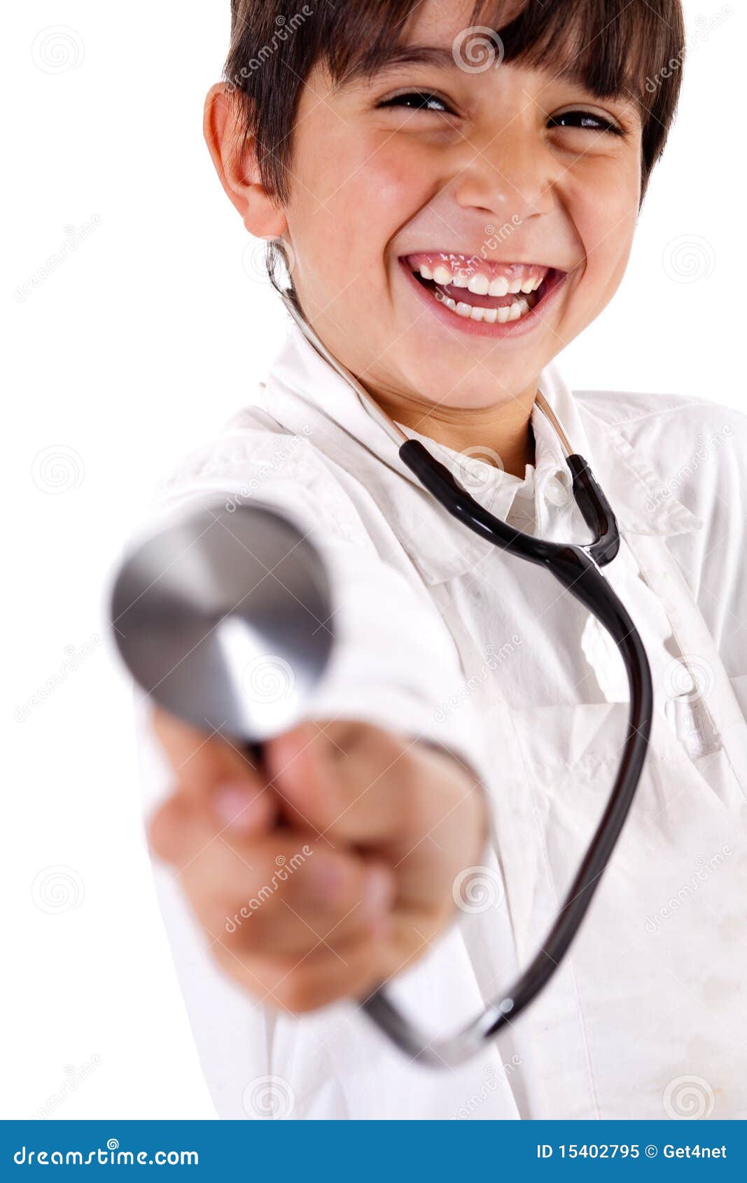 Little Doctor Showing His Stethoscope Stock Image - Image of hand ...