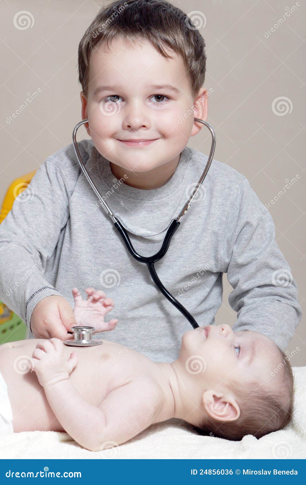 Little Doctor with Stethoscope Stock Photo - Image of human ...