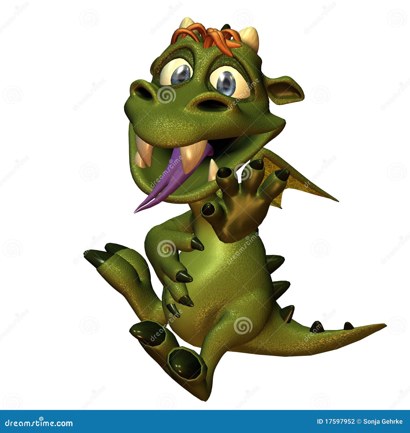 A Little Dragon Has Stomach Ache Stock Illustration - Illustration of ...