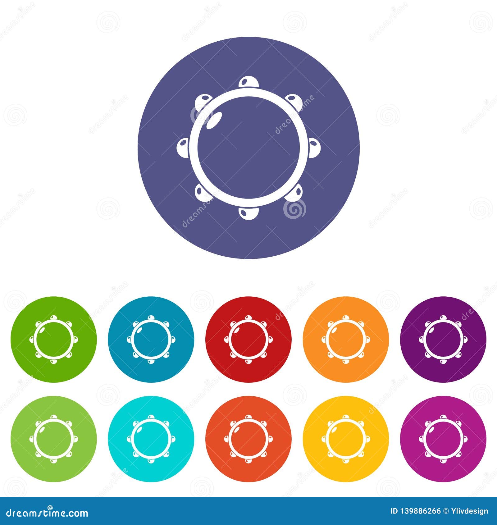 Drums Icons Set. Elements Of Drum Kit Or Digital Machine Samples ...