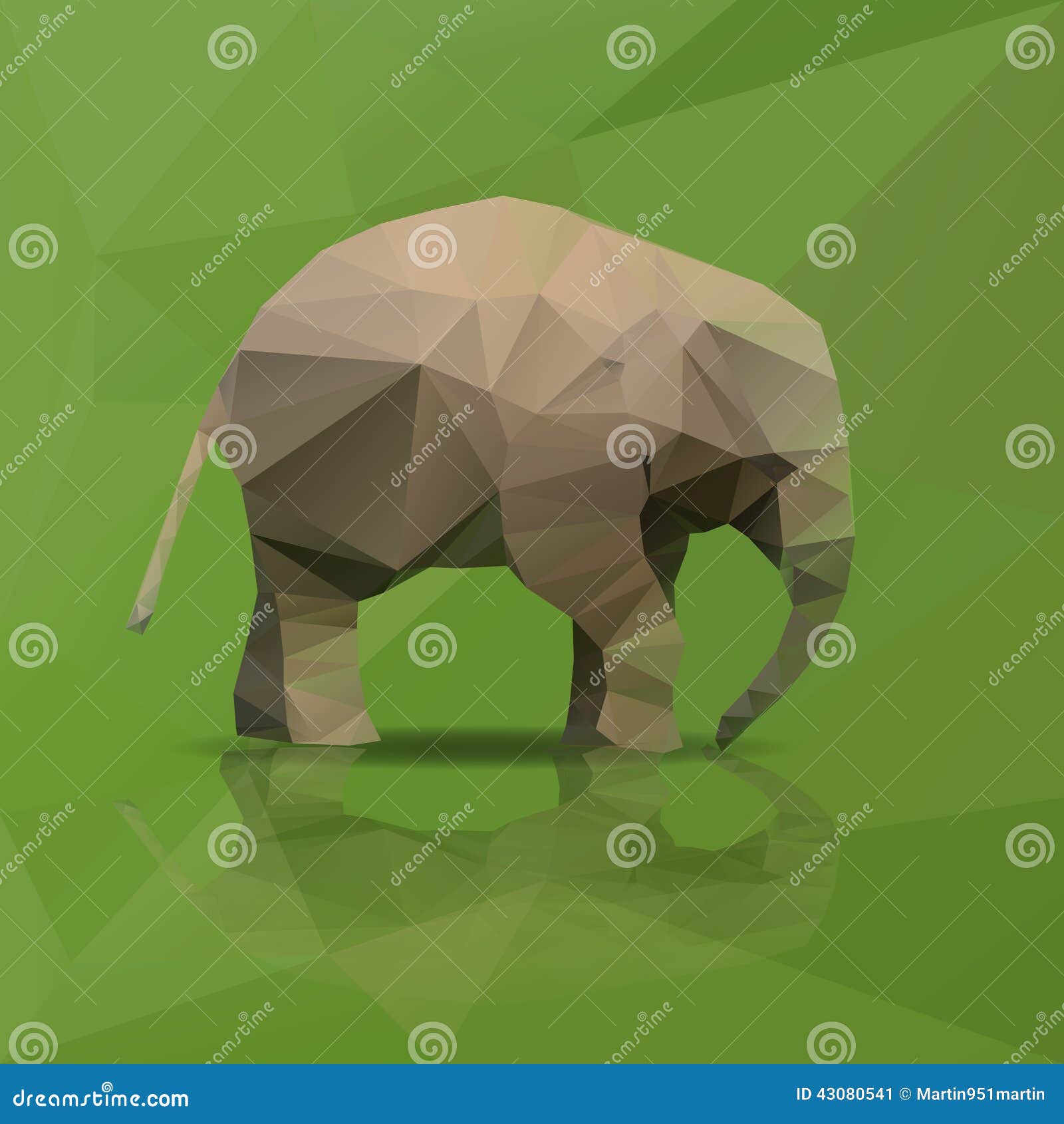 Little Elephant from Triangles Walking Stock Vector - Illustration of ...